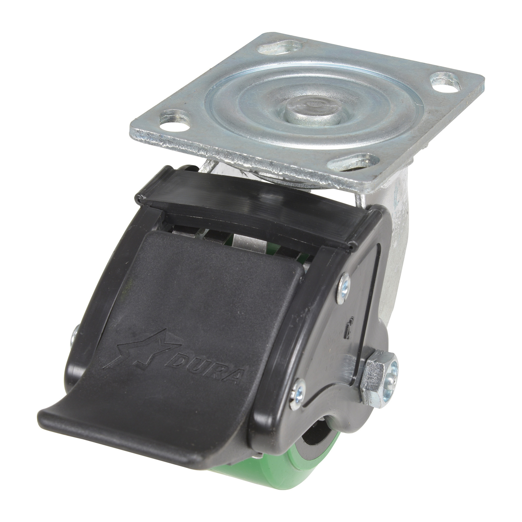 Vestil, Poly swivel total brake 4x2 700 pounds green, Wheel Diameter 4 ...