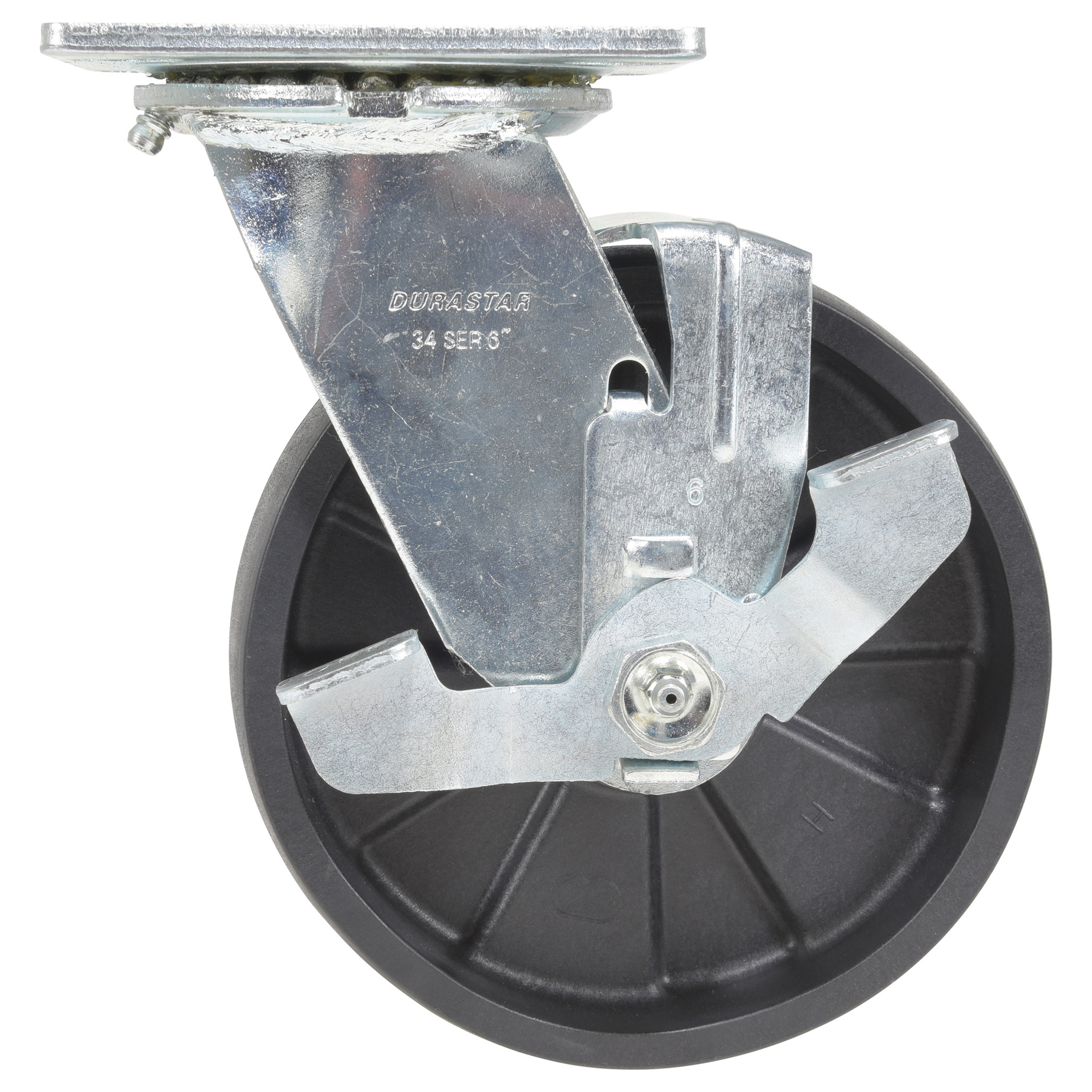 Vestil, Nylon swivel with brake 6x2 Wheel Diameter 6 in, Package (qty ...