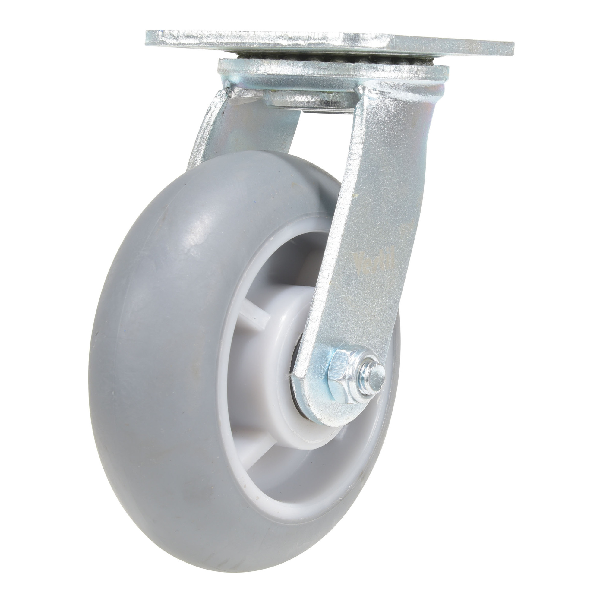 Vestil, Rubber swivel caster 6x2 639 pounds gray, Wheel Diameter 6 in ...