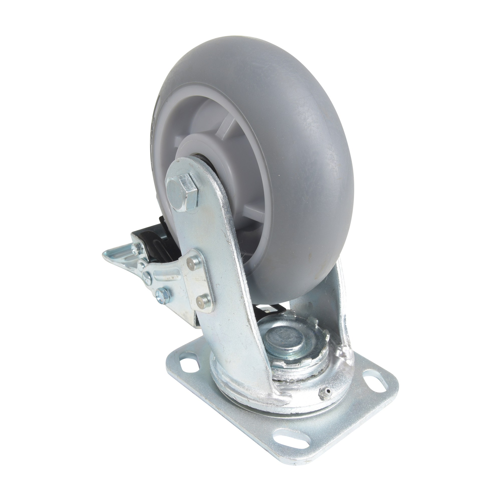 Vestil, Rubber swivel total brake 6x2 639 pounds, Wheel Diameter 6 in ...