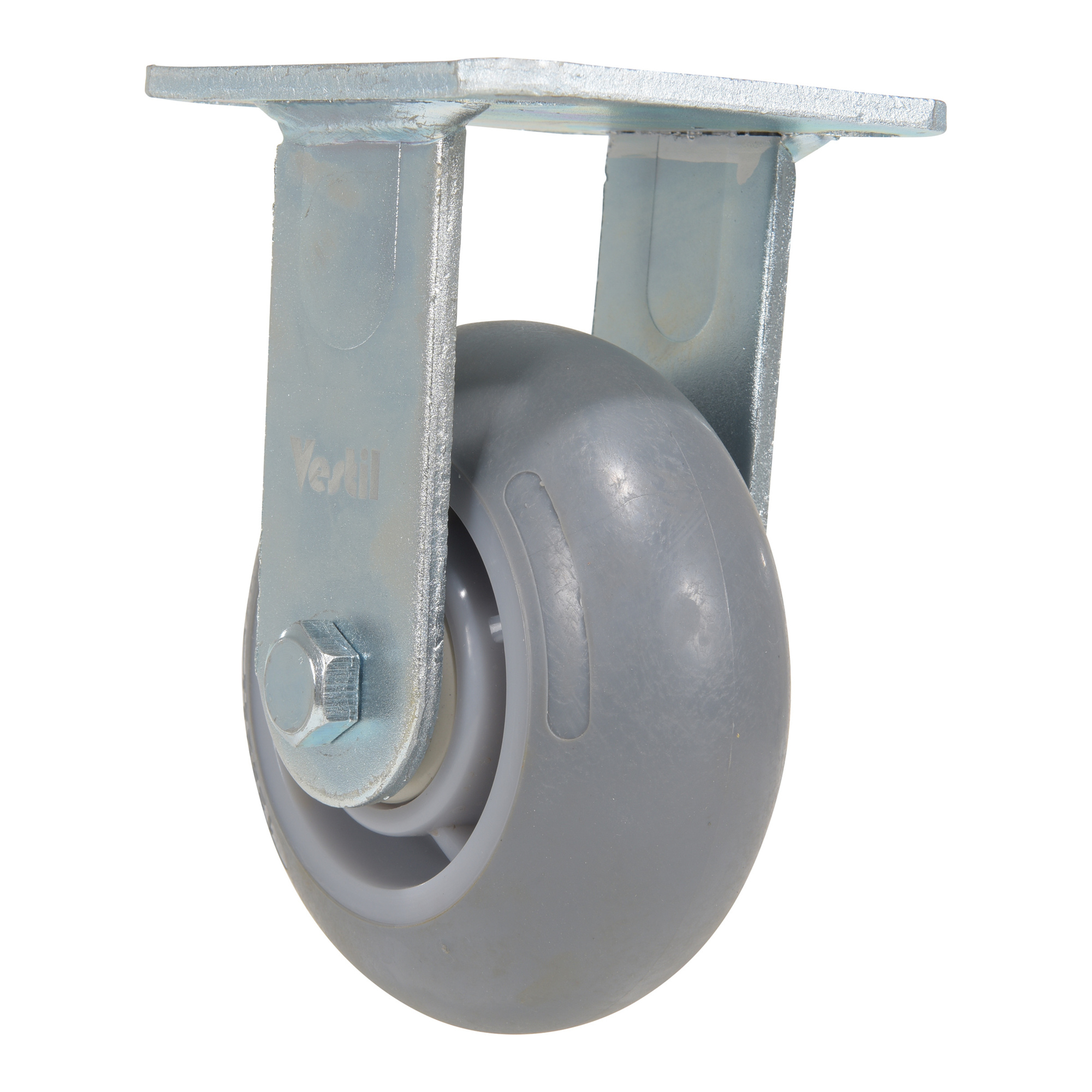 Vestil, Rubber rigid caster 5x2 551 pounds gray, Wheel Diameter 5 in ...