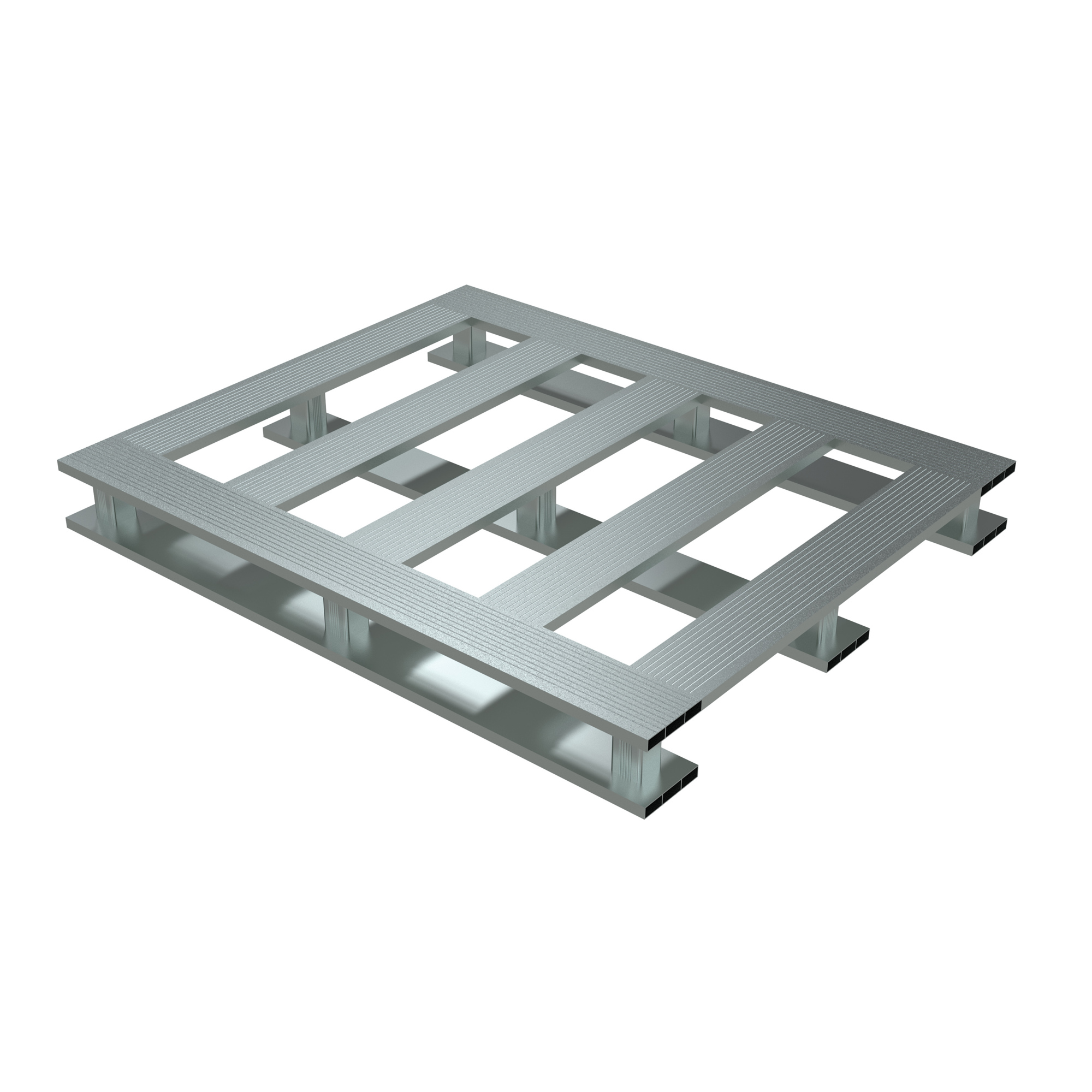Vestil, Aluminum Heavy-Duty Skid Bottom Pallet, Length 47.875 in, Width ...
