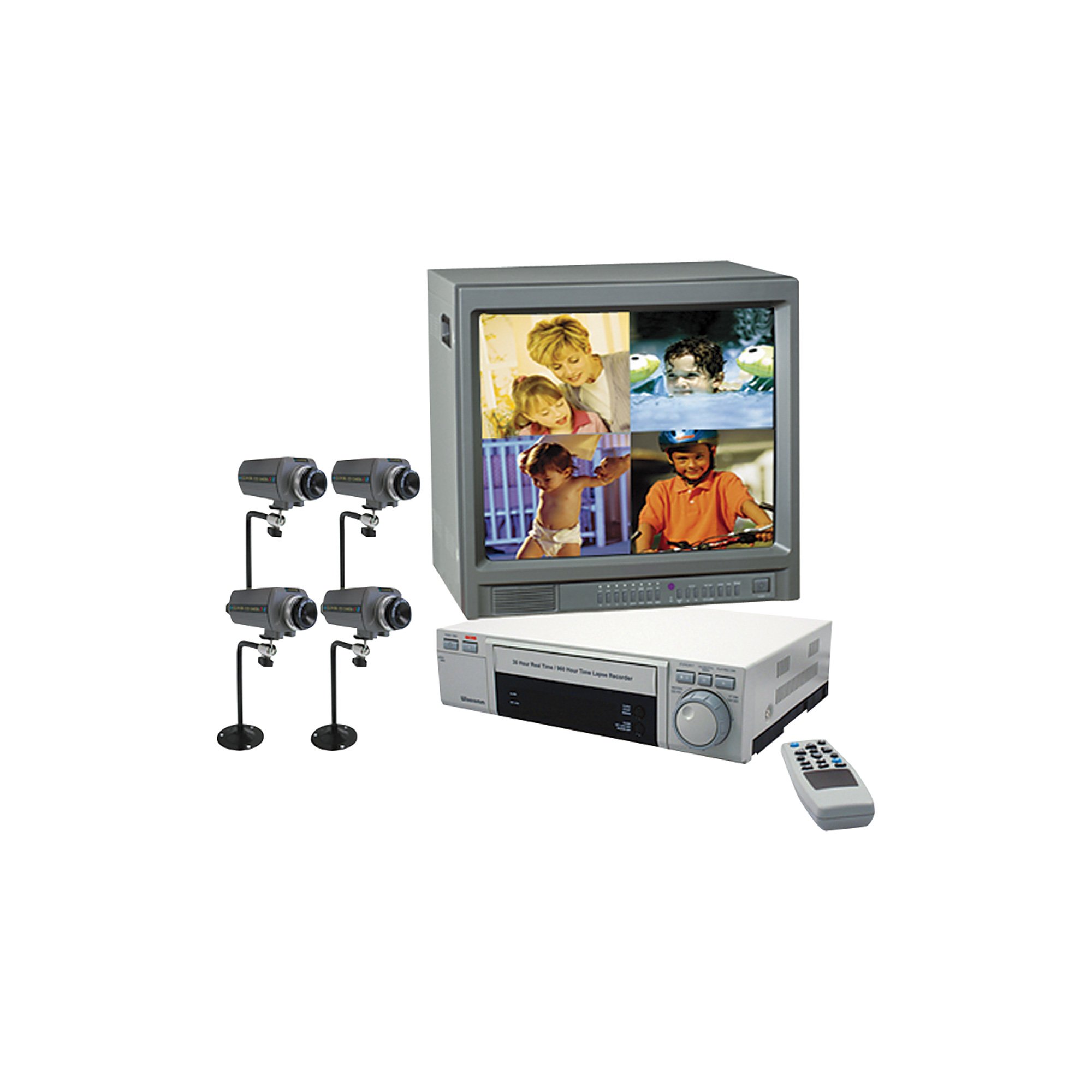 Clover 21in. Color Dual Quad Monitor with VCR and 4 Cameras, Model ...
