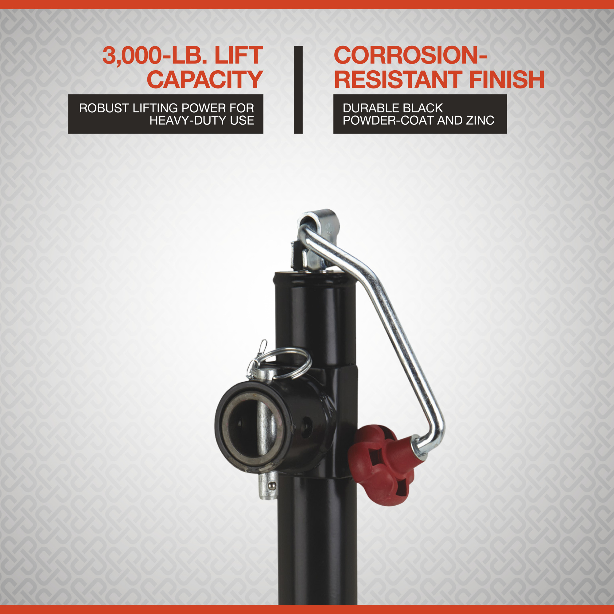 Ultra-Tow Topwind Round Tube-Mount Jack, 3000-Lb. Lift Capacity ...