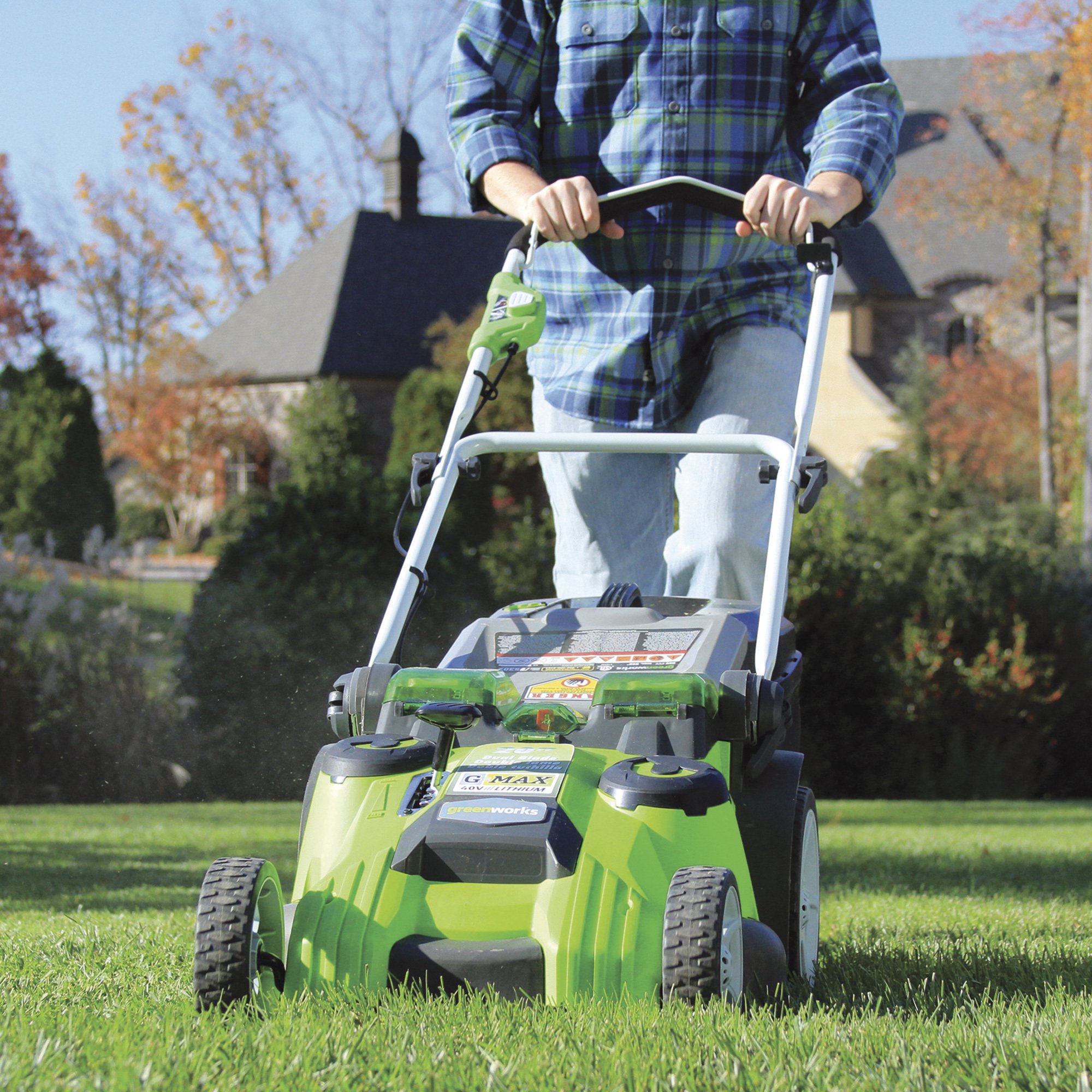 Greenworks G-MAX 40V Dual Blade Cordless Lawn Mower — 20in. Deck, Model ...