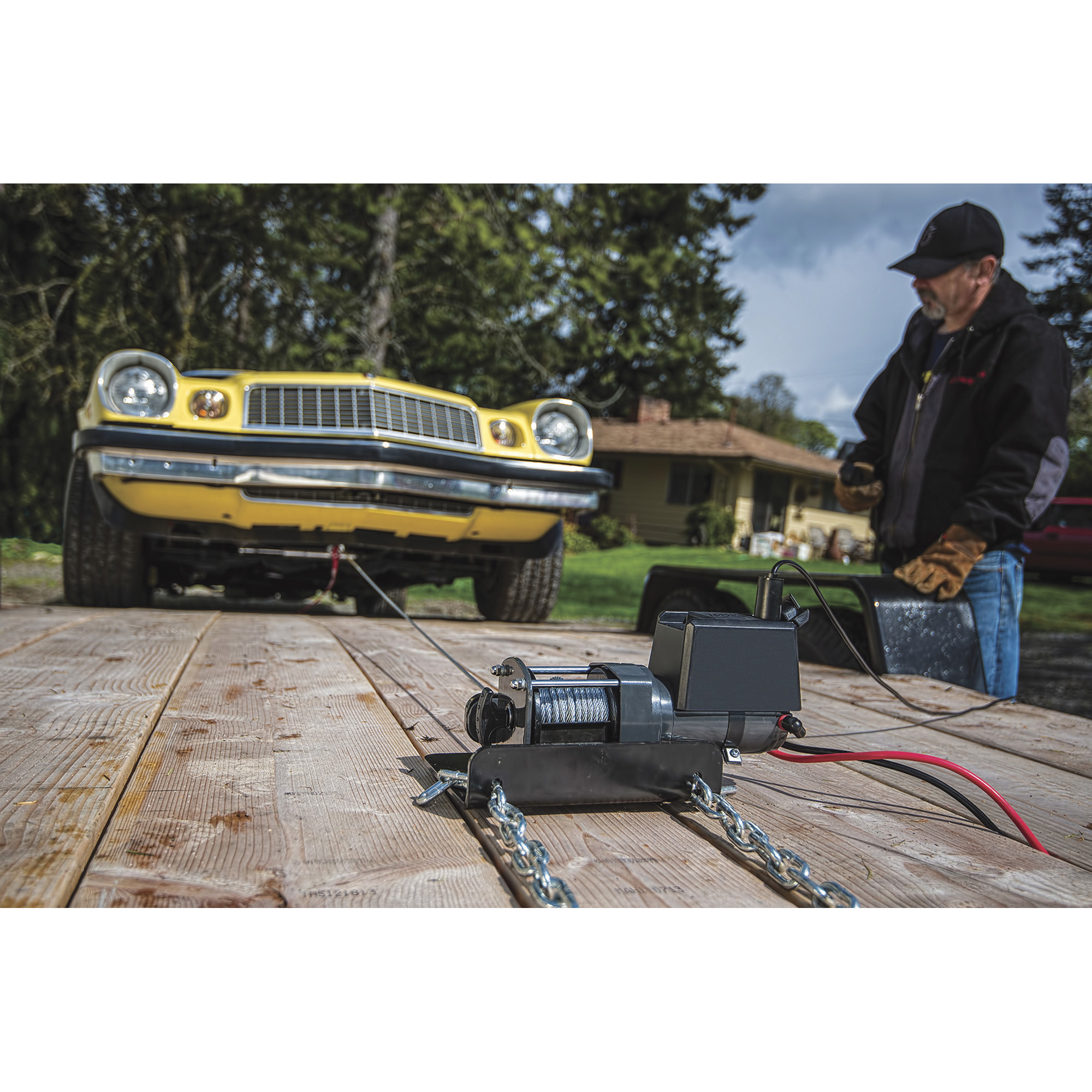 WARN 12 Volt DC Powered Electric Utility Winch, 2000-Lb. Capacity ...