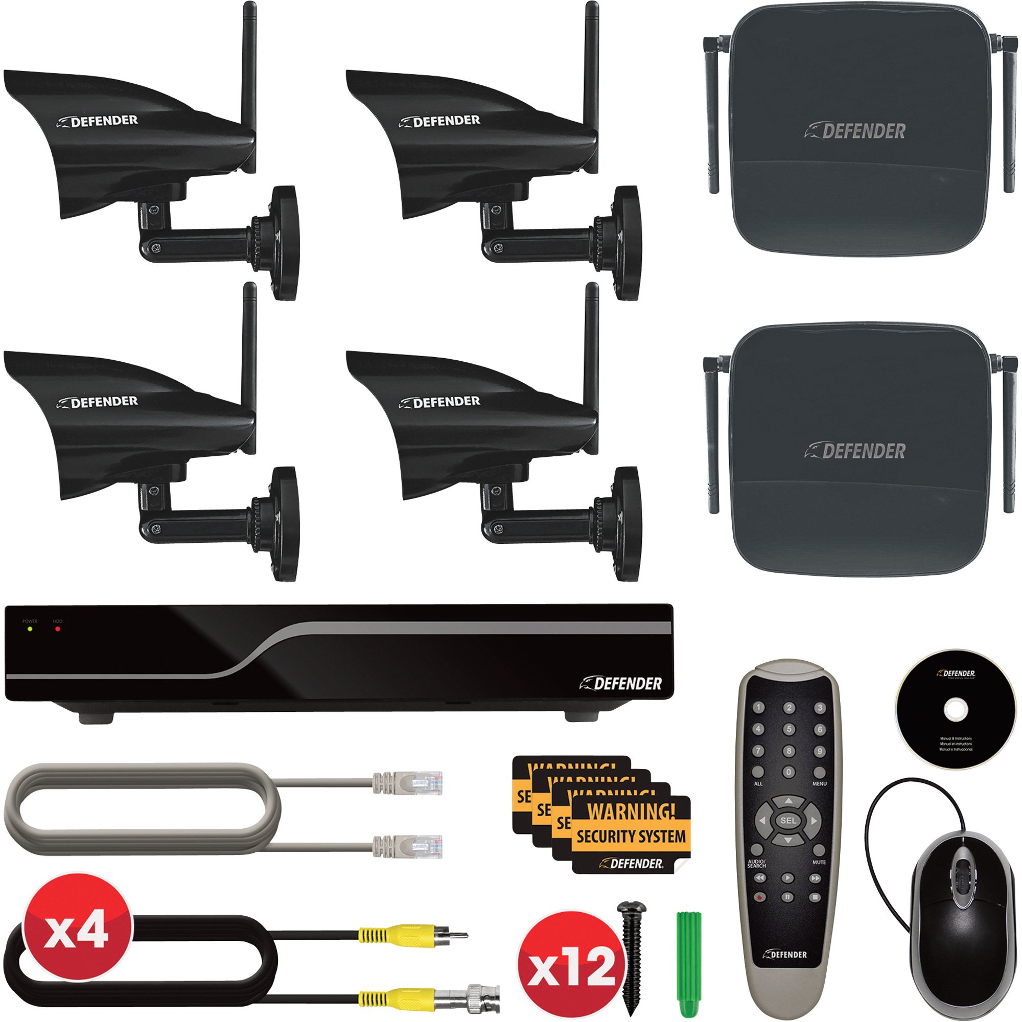 Defender Pro 4-Channel, 4-Camera Wireless Security System — Model ...