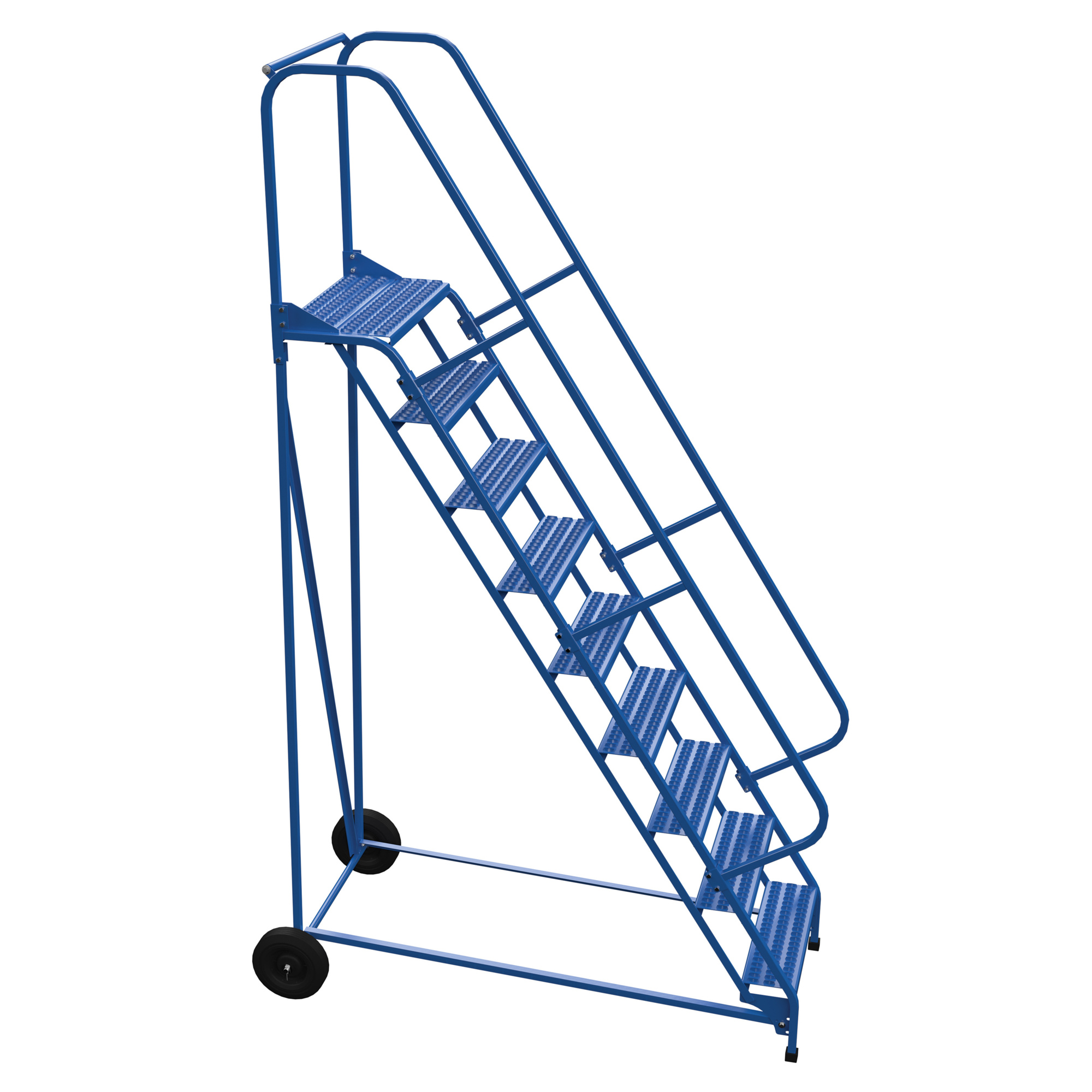Vestil Roll-A-Fold Ladder - 9 Steps, 120in. Overall Height, Steel, Grip ...
