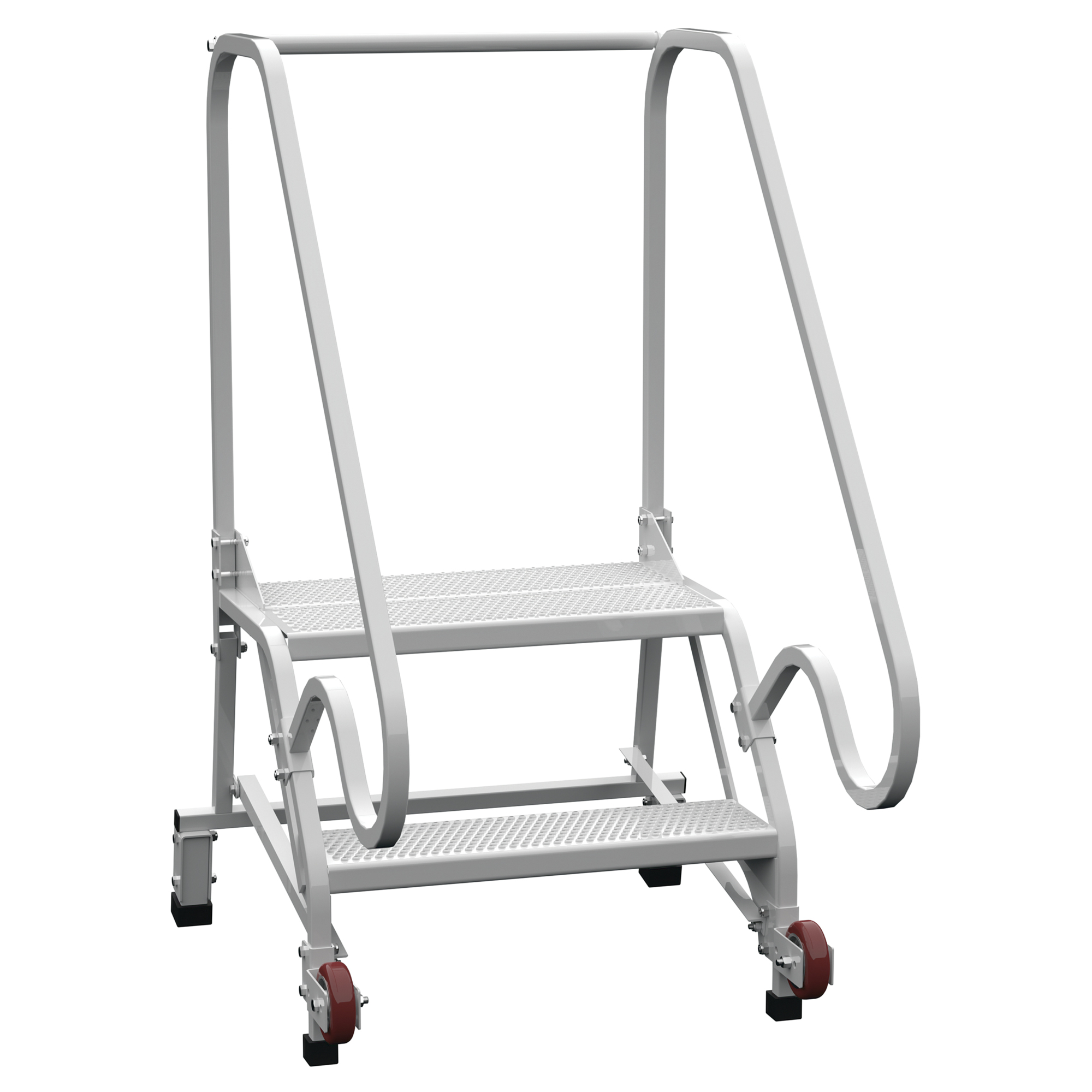Vestil 2-Step Rolling Ladder - 50in. Height, Steel, FDA-Compliant ...