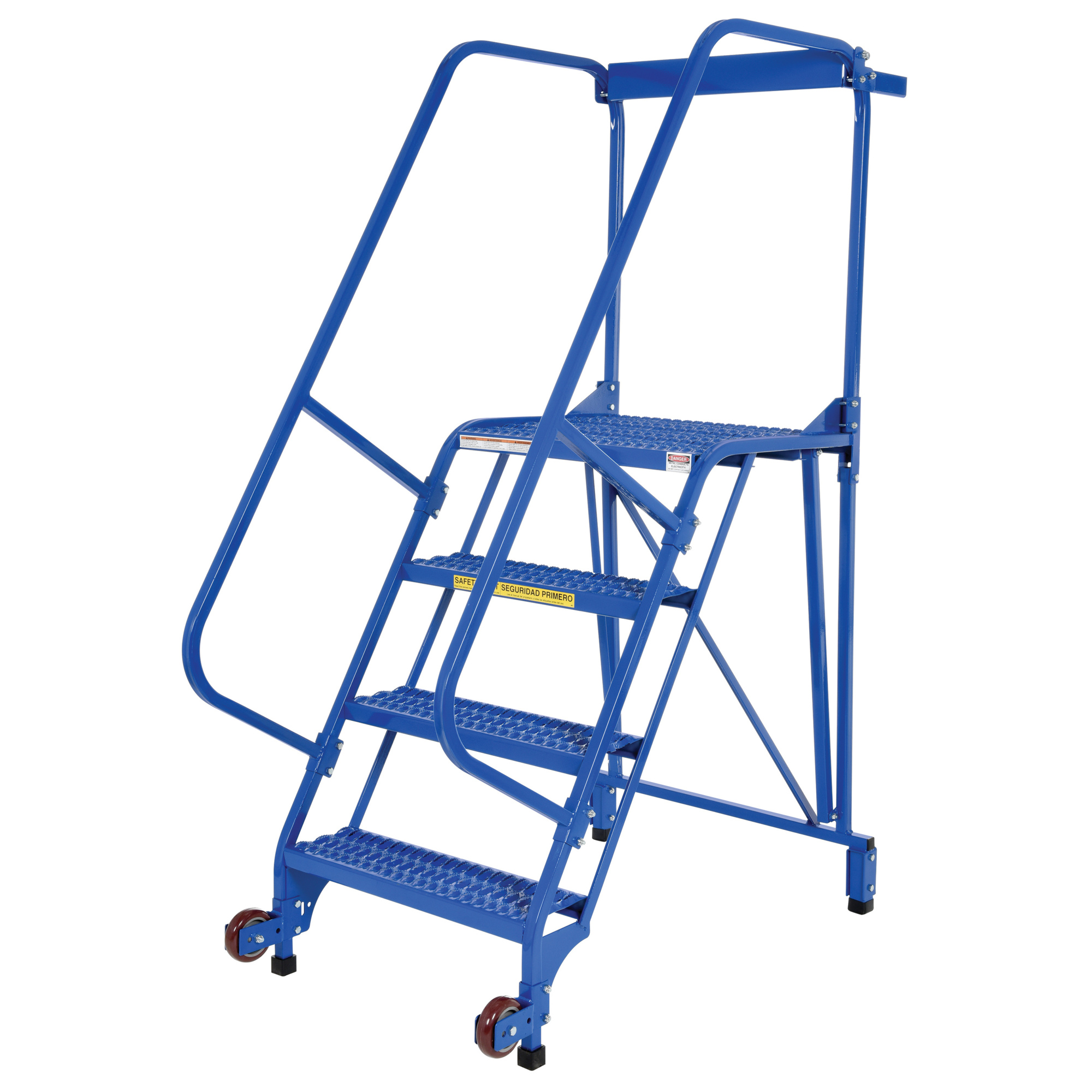 Vestil, 4 Step grip strut rolling ladder, Overall Height 70 in, Steps 4 ...