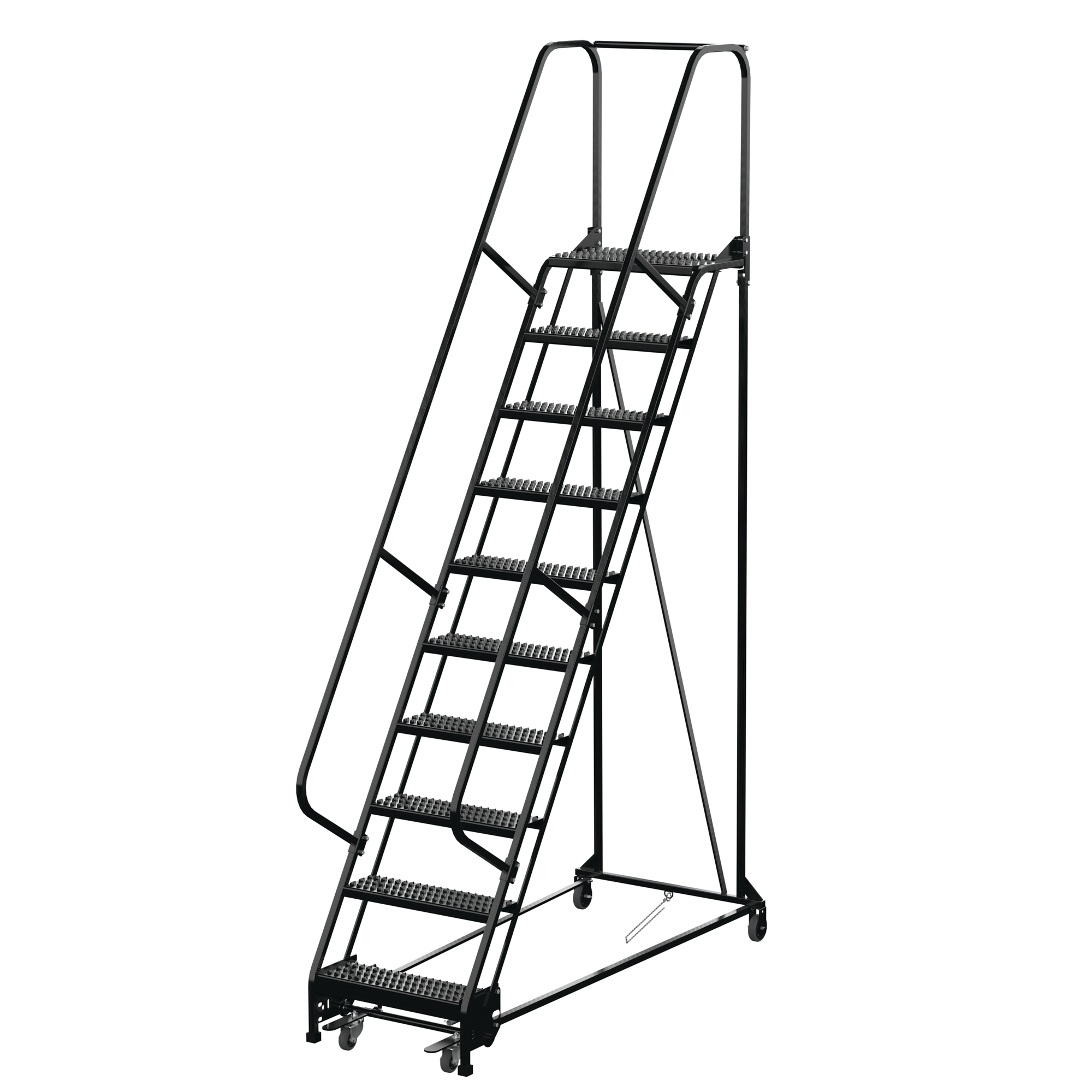 Vestil, 10 Step grip strut warehouse ladder, Overall Height 130 in ...
