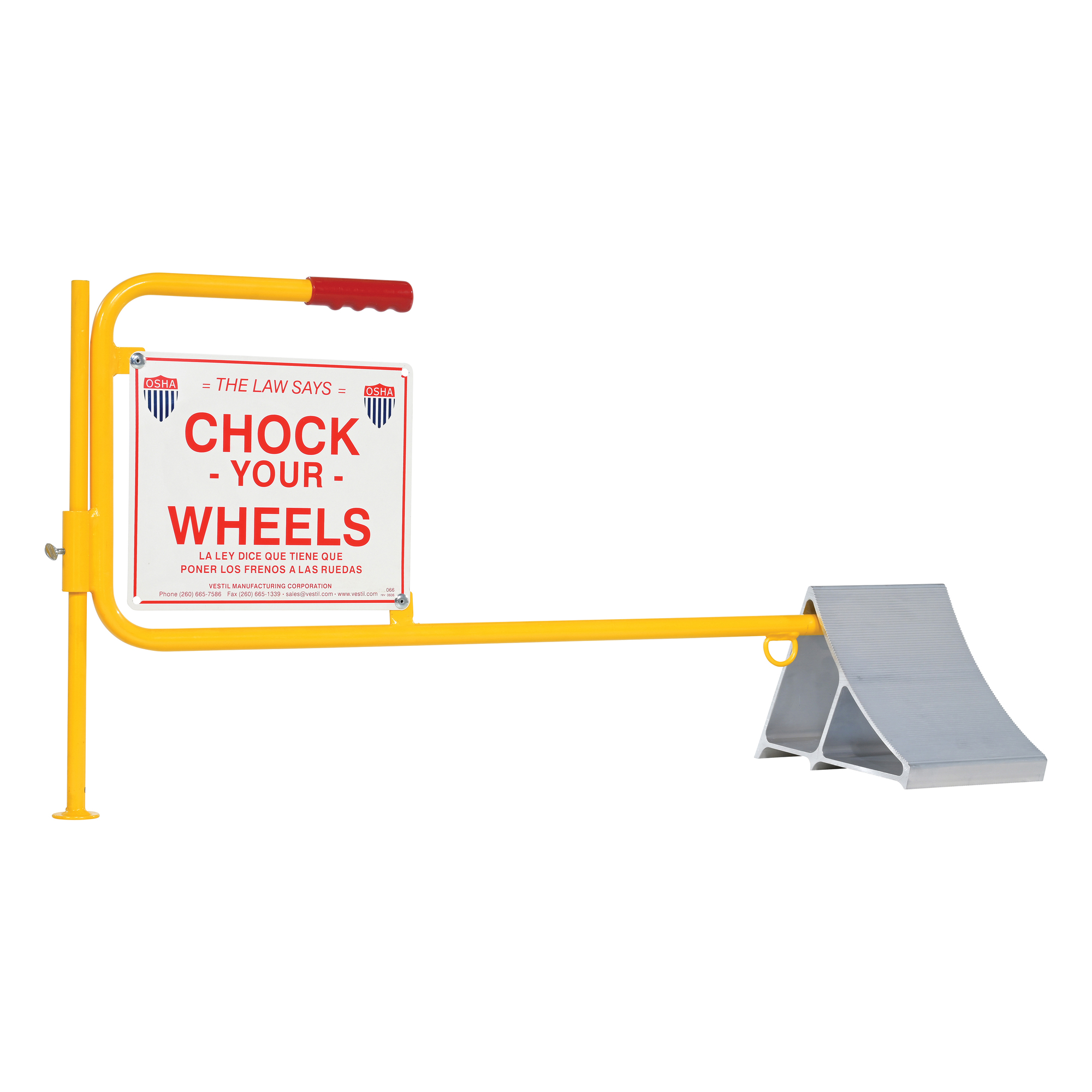 Vestil Wheel Chock w/Flag, Aluminum, 40.125in. x 20.25in., Model# CWS ...