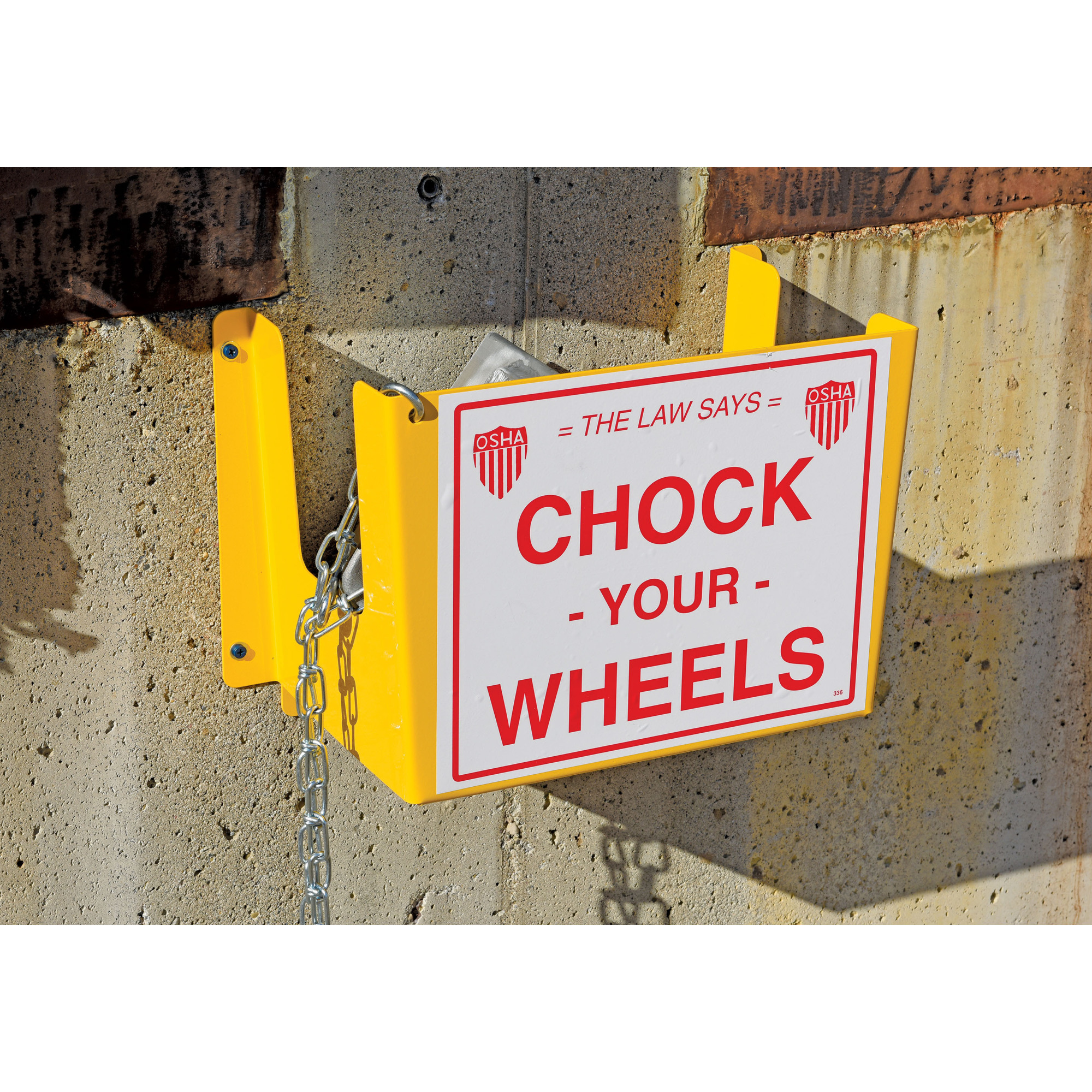 Vestil Wheel Chock Holder - Steel, Yellow Powder Coat Finish, Pre ...