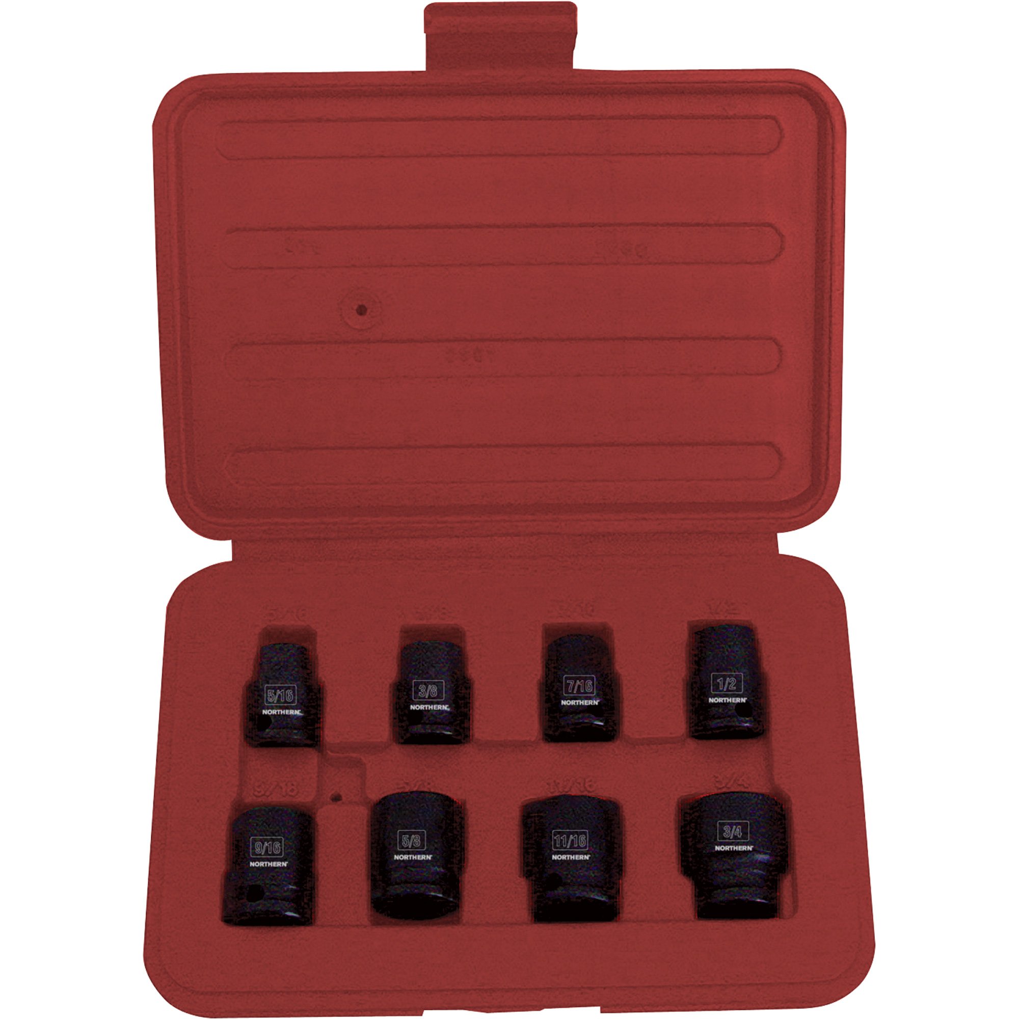 Northern Industrial Tools Impact Sockets — 3/8in. Drive, 8-Pc. SAE Set ...