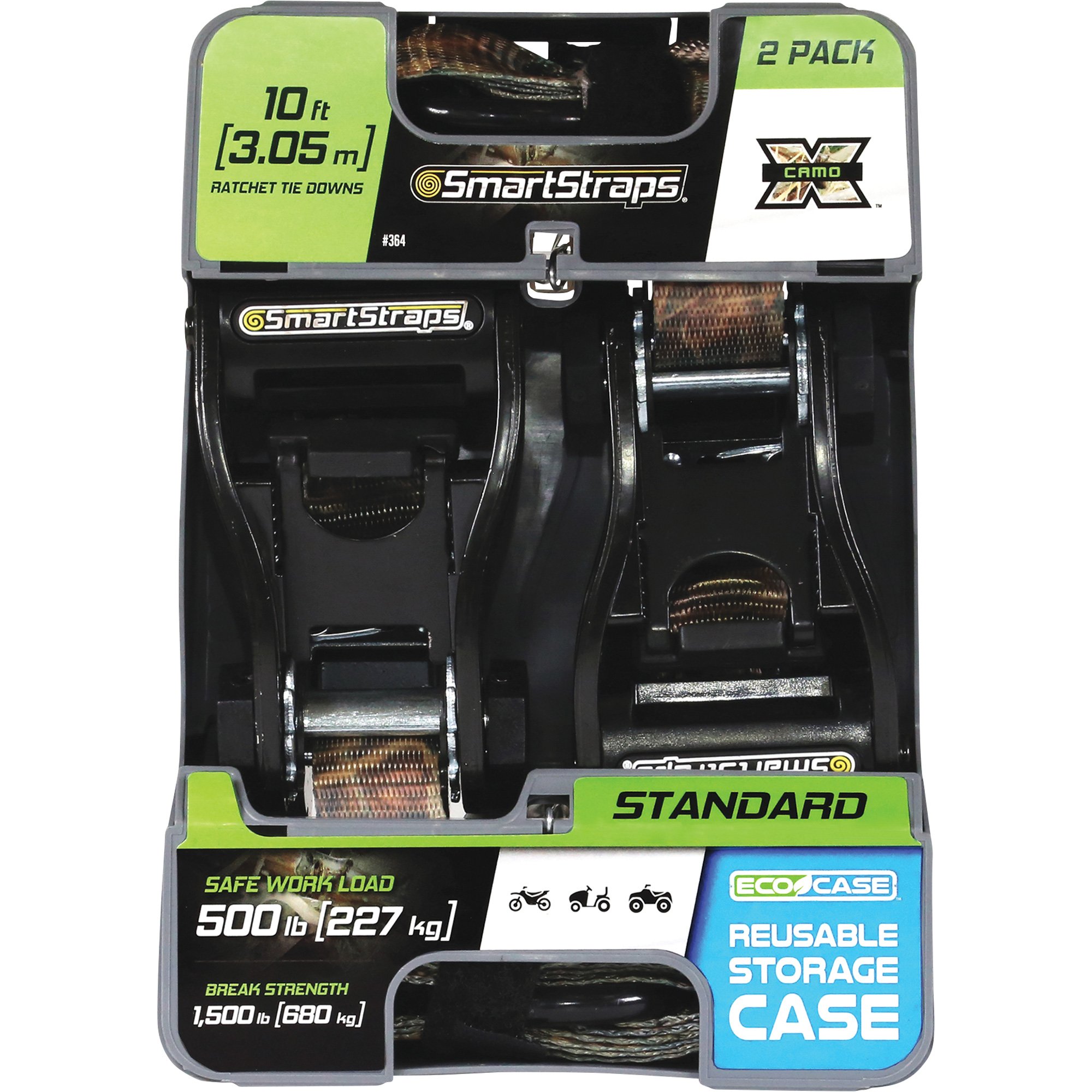 SmartStraps RatchetX Aluminum Tie-Downs — 10ft.L, 1,500-Lb. Breaking ...