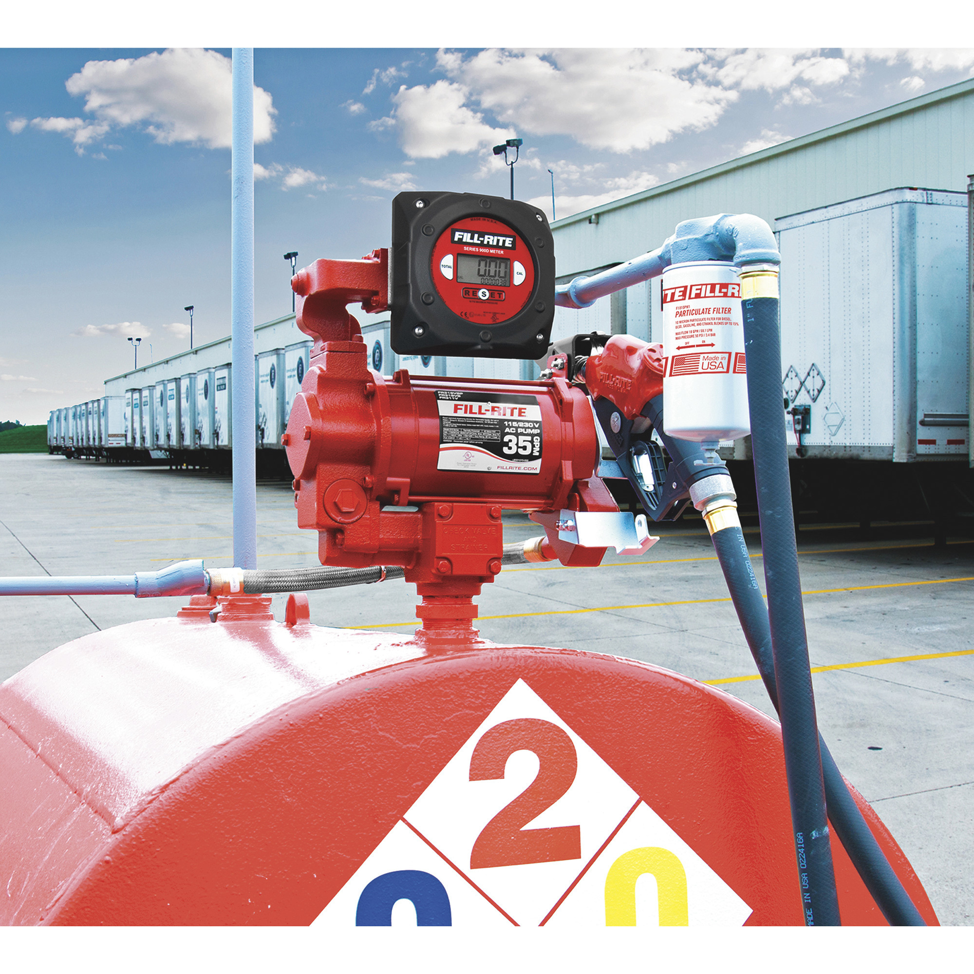 Fill-Rite Fuel Transfer Pump with High-Flow Nozzle and Meter, 115/230V ...