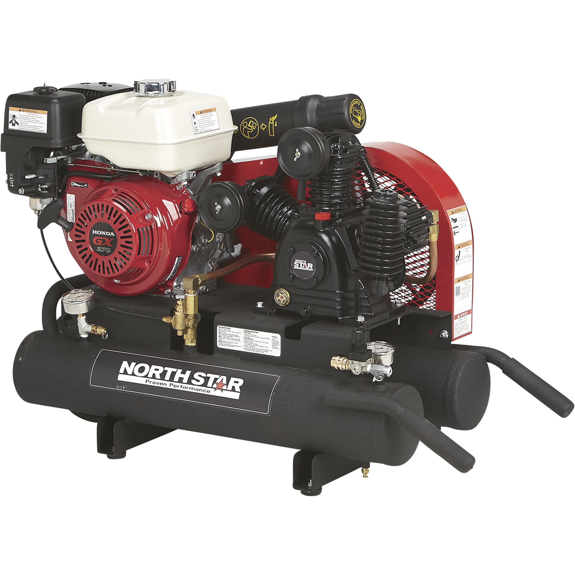 NorthStar Gas-Powered Air Compressor, Honda GX270 OHV Engine, 8-Gallon ...