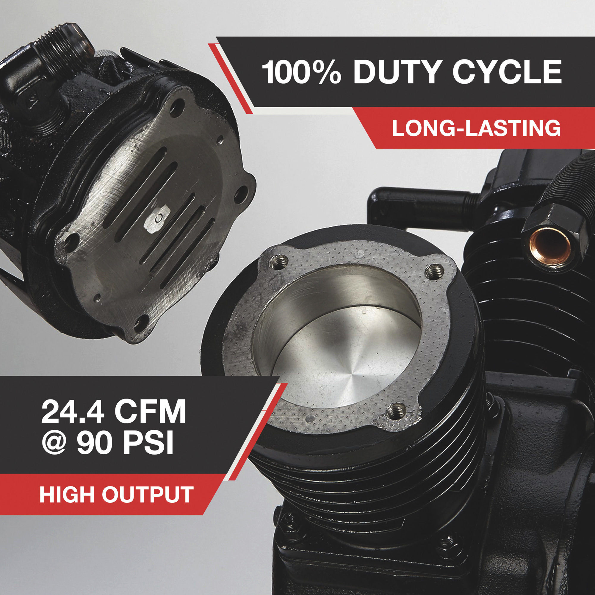 NorthStar Air Compressor Pump, 2-Stage, 2-Cylinder, 24.4 CFM @ 90 PSI ...