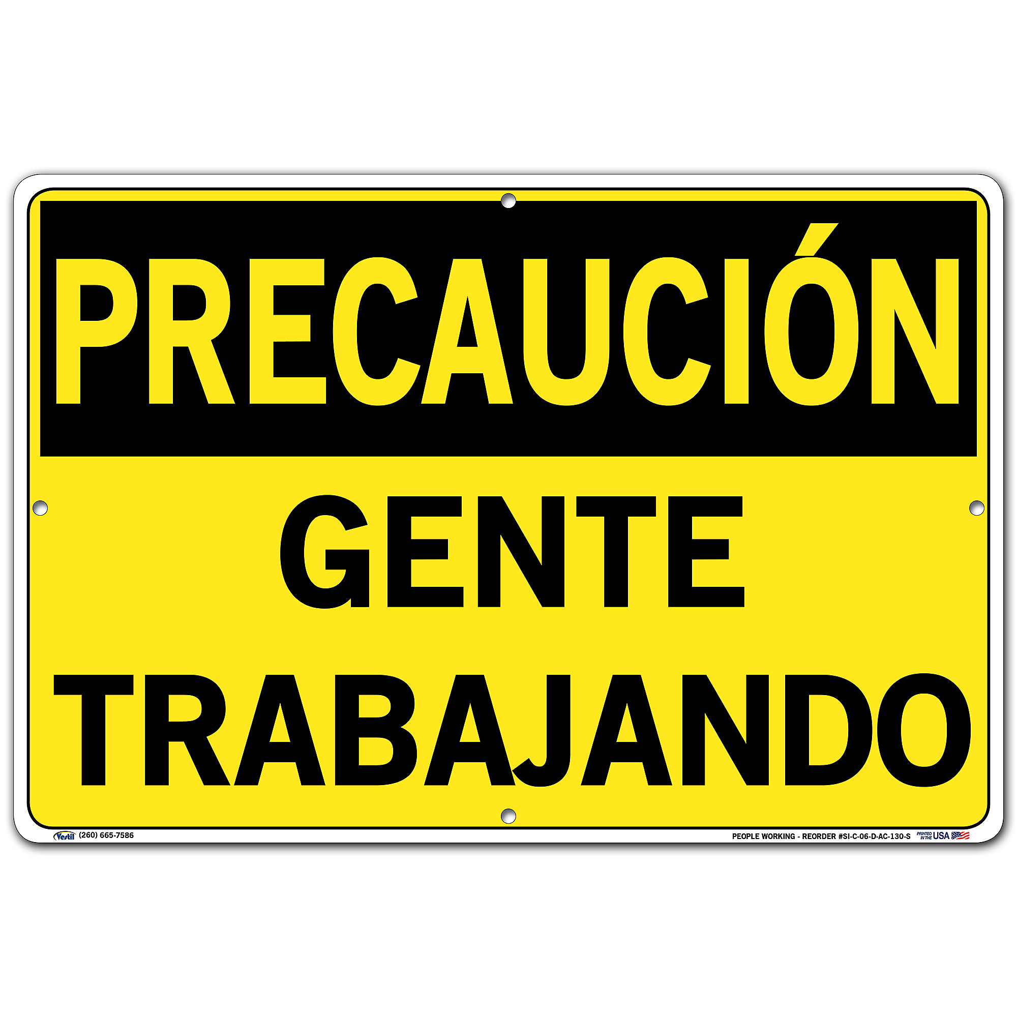 Vestil, Caution Sign (Spanish/Espanol) - Aluminum Composite, Sign ...