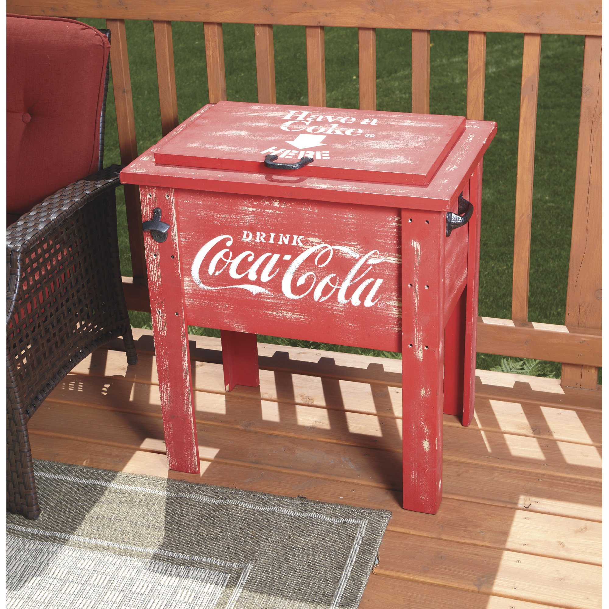 54-Qt. Coca-Cola Barn Wood Board Country Cooler | Northern Tool