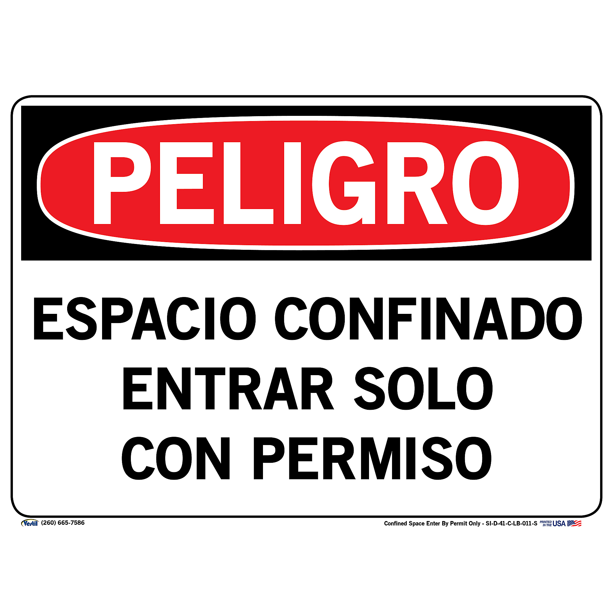 Vestil, Danger Sign (Spanish/Espanol) - Label/Decal, Sign Message ...