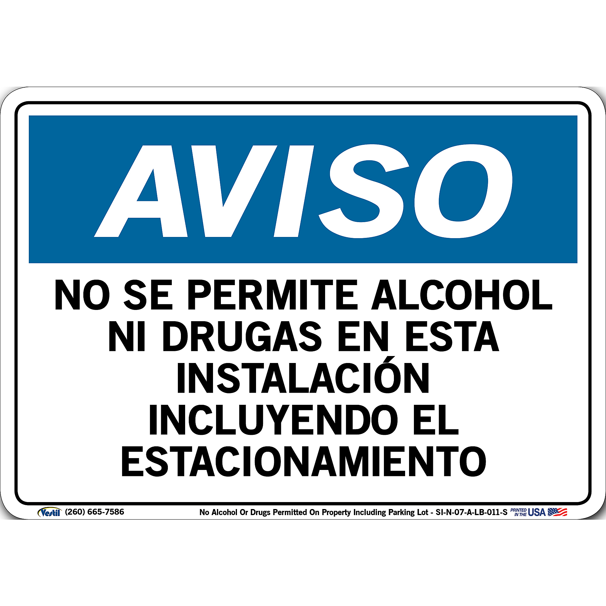 Vestil, Notice Sign (Spanish/Espanol) - Label/Decal, Sign Message NO SE ...