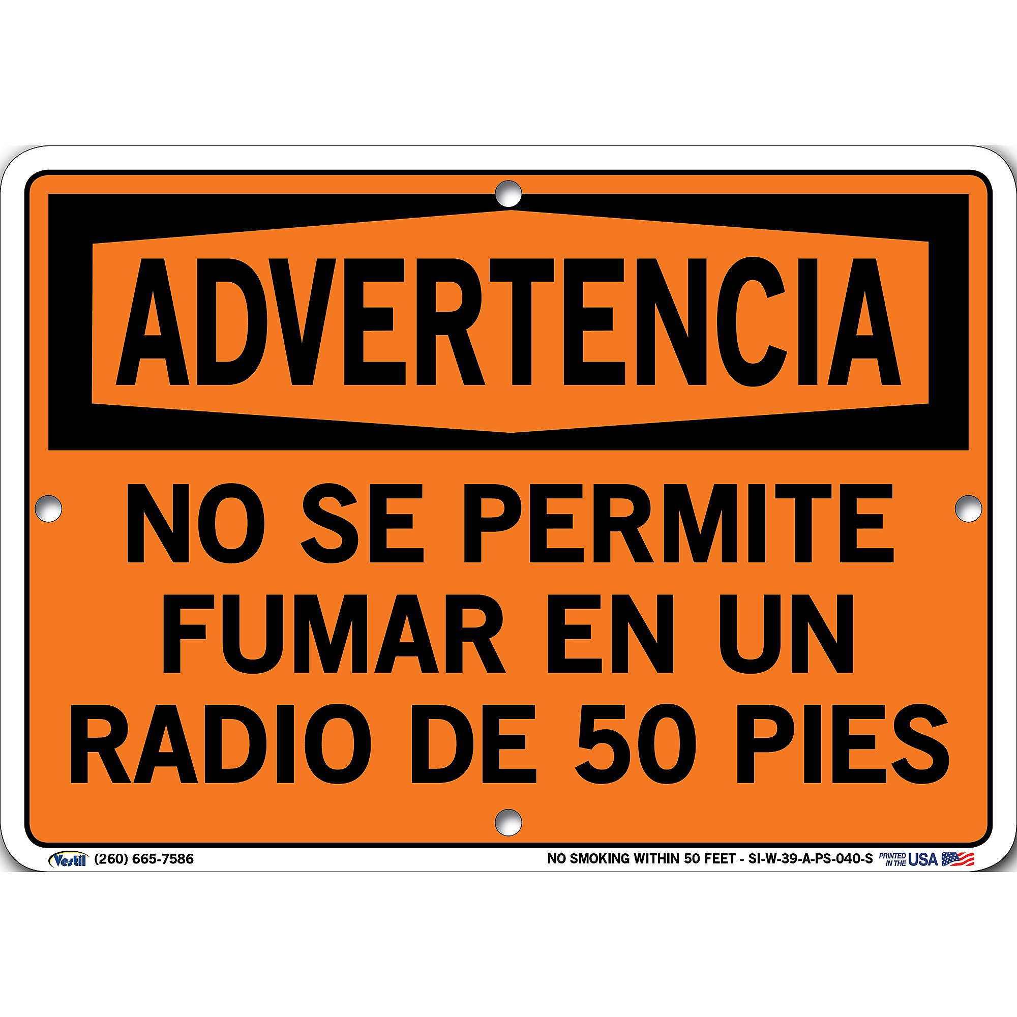 Vestil, Warning Sign (Spanish/Espanol) - Polystyrene, Sign Message NO ...