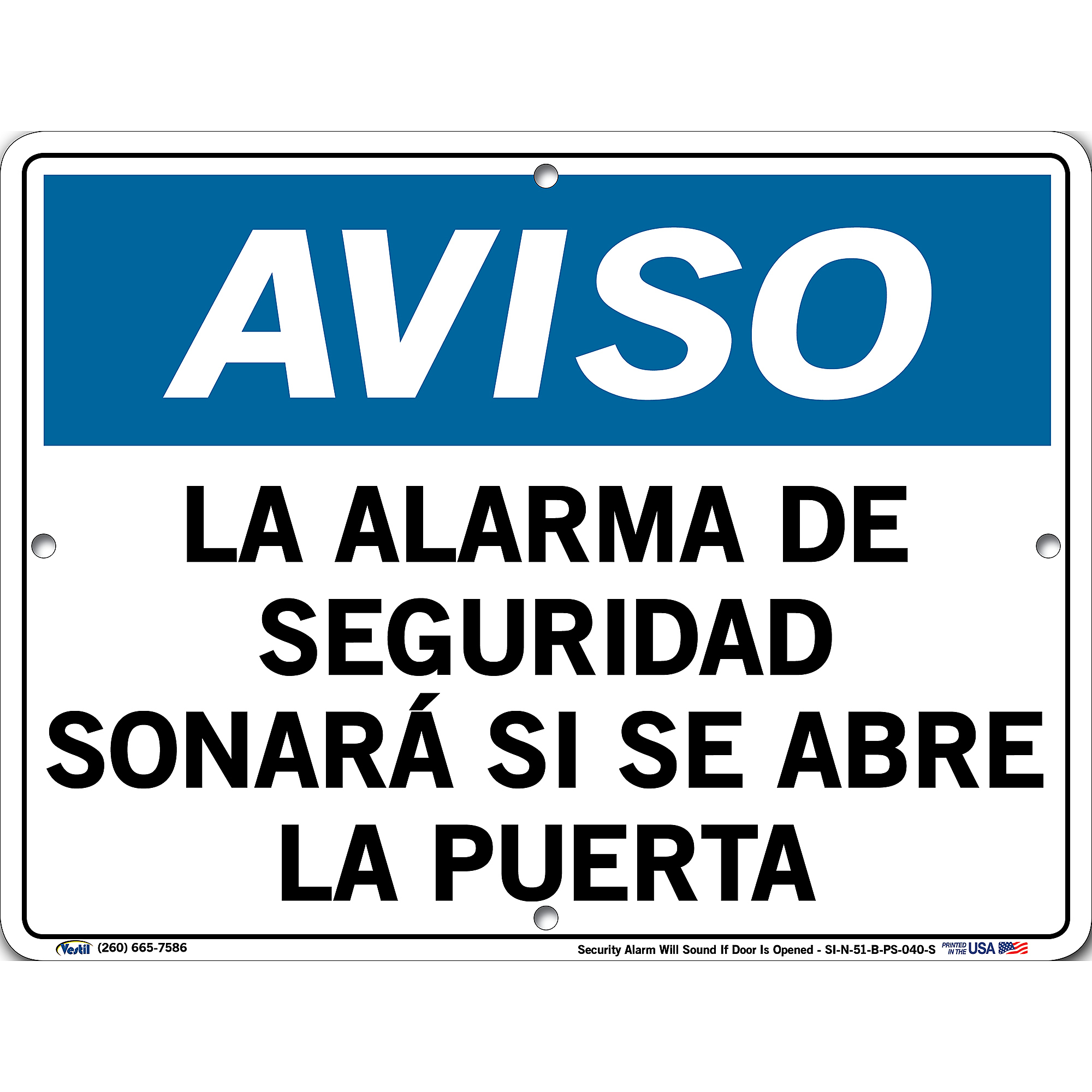 Vestil, Notice Sign (Spanish/Espanol) - Polystyrene, Sign Message LA ...