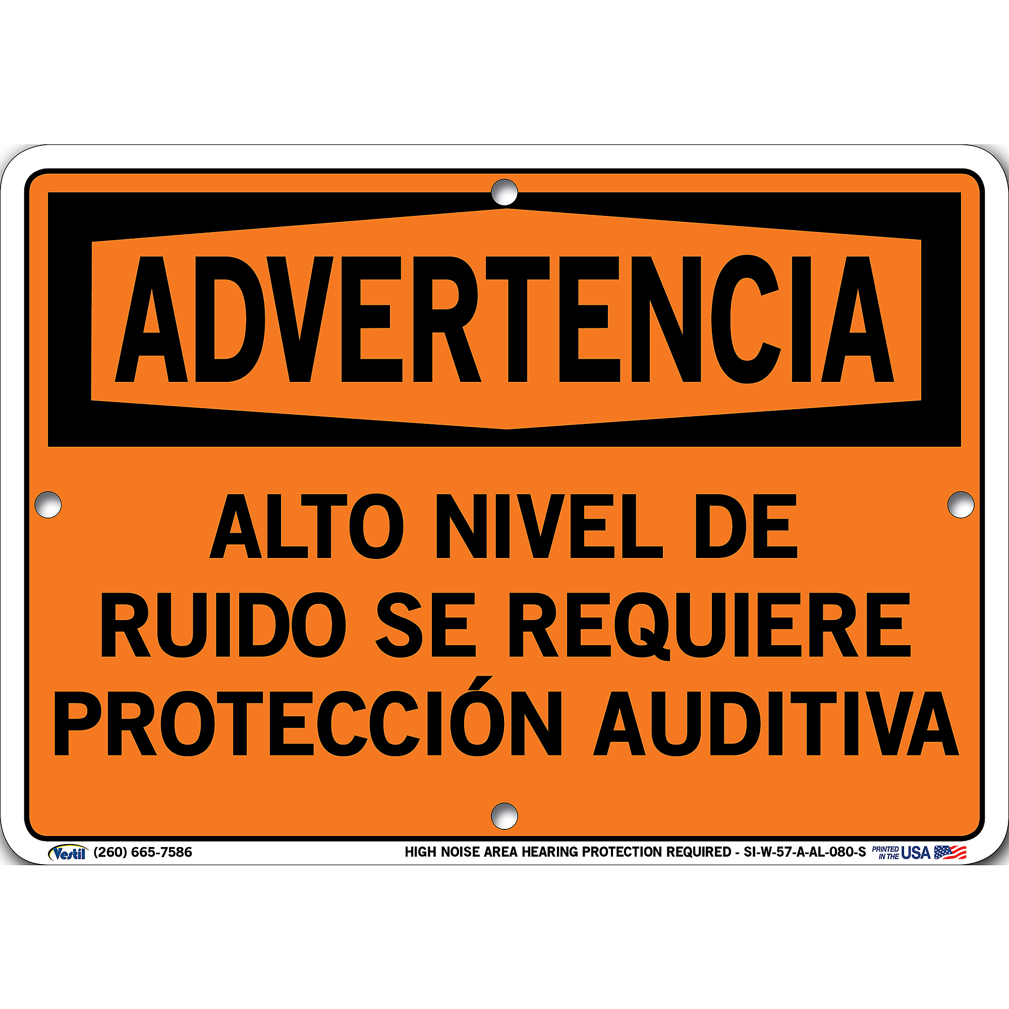 Vestil, Warning Sign (Spanish/Espanol) - Aluminum, Sign Message ALTO ...