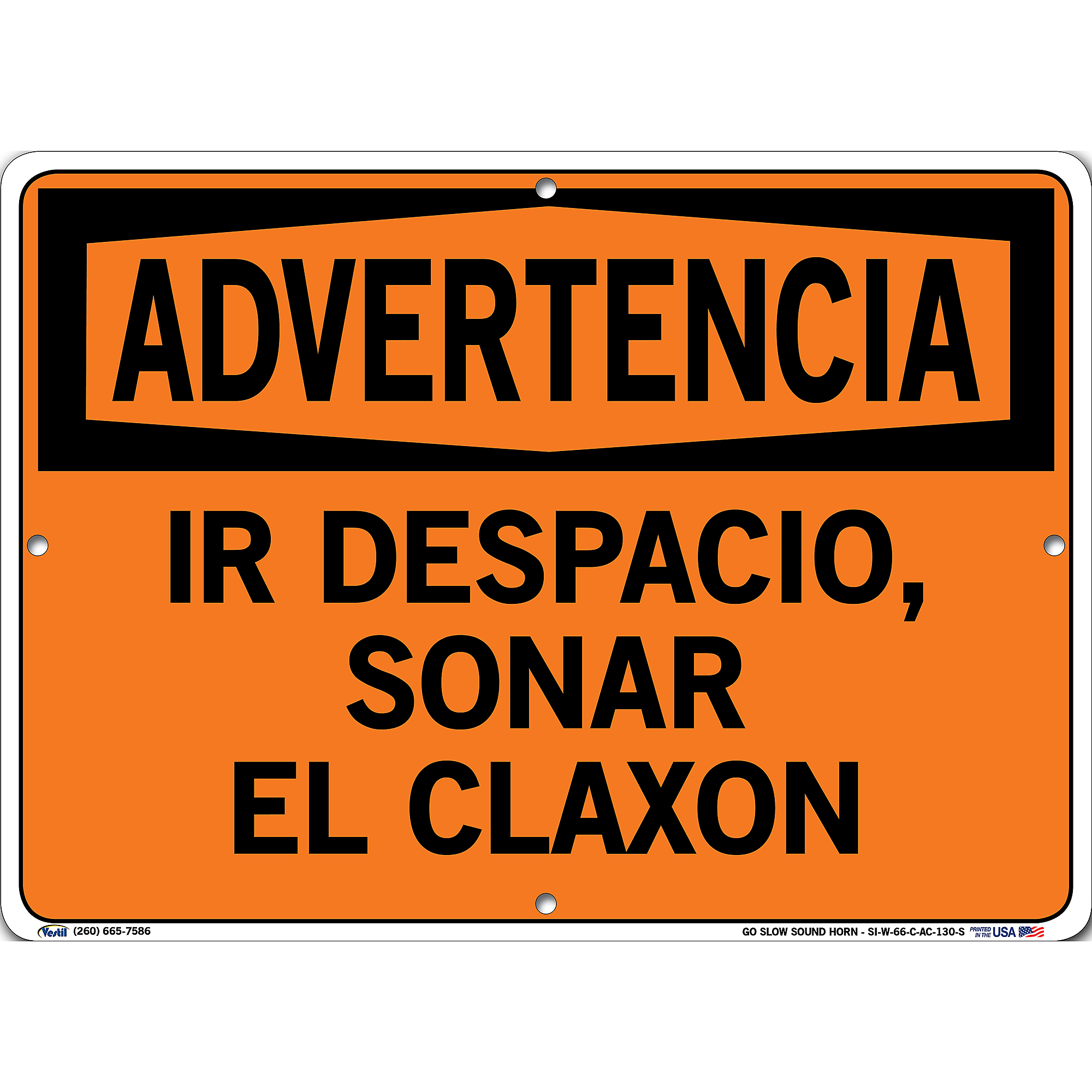 Vestil, Warning Sign (Spanish/Espanol) - Aluminum Composite, Sign ...