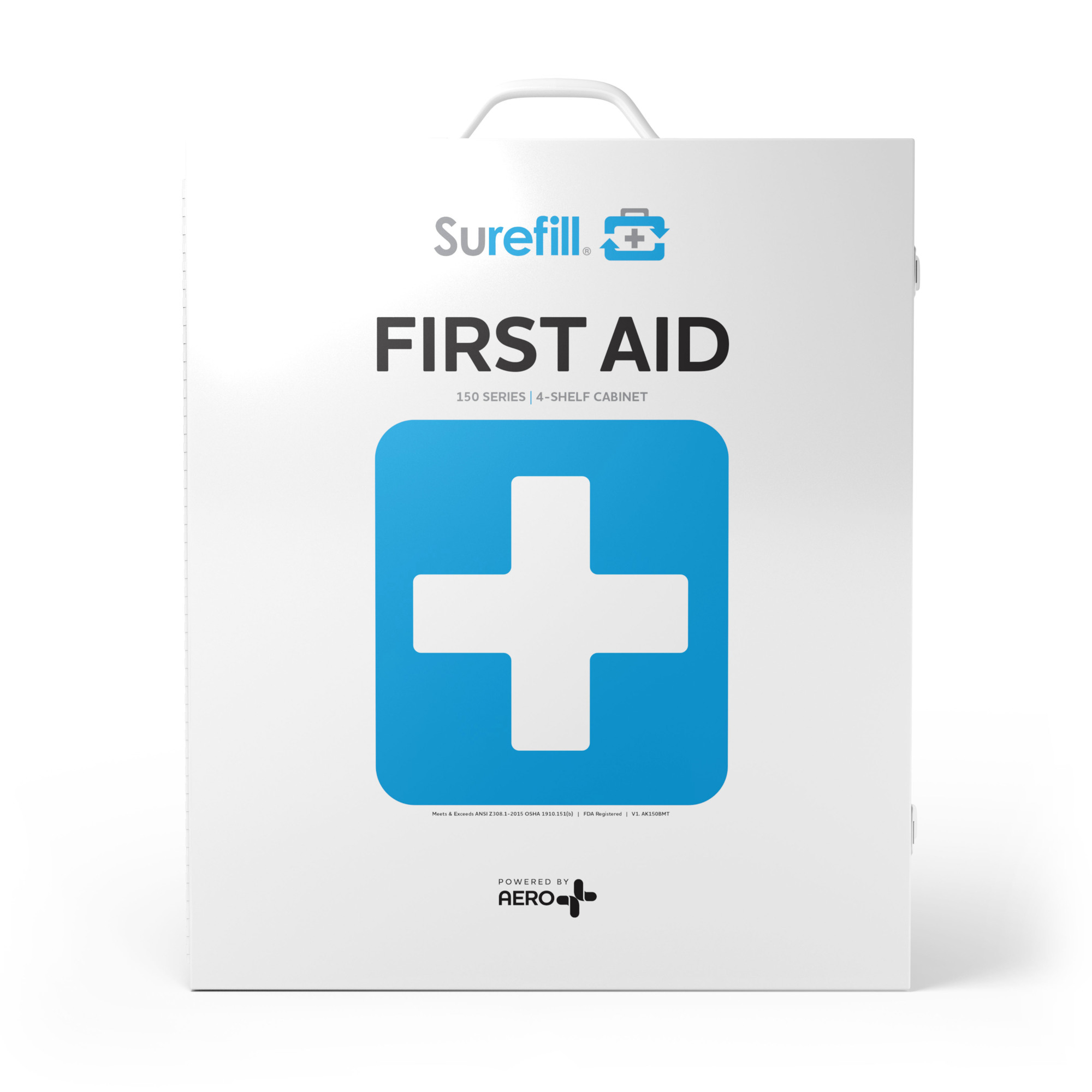 Aero Healthcare, Series 150 First Aid Cabinet, 4-Shelf Metal Cabinet ...