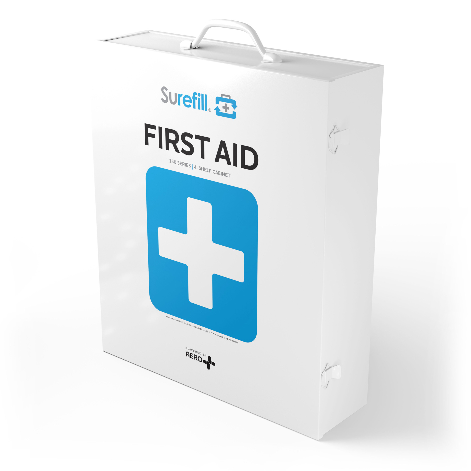 Aero Healthcare, Series 150 First Aid Cabinet, 4-Shelf Metal Cabinet ...