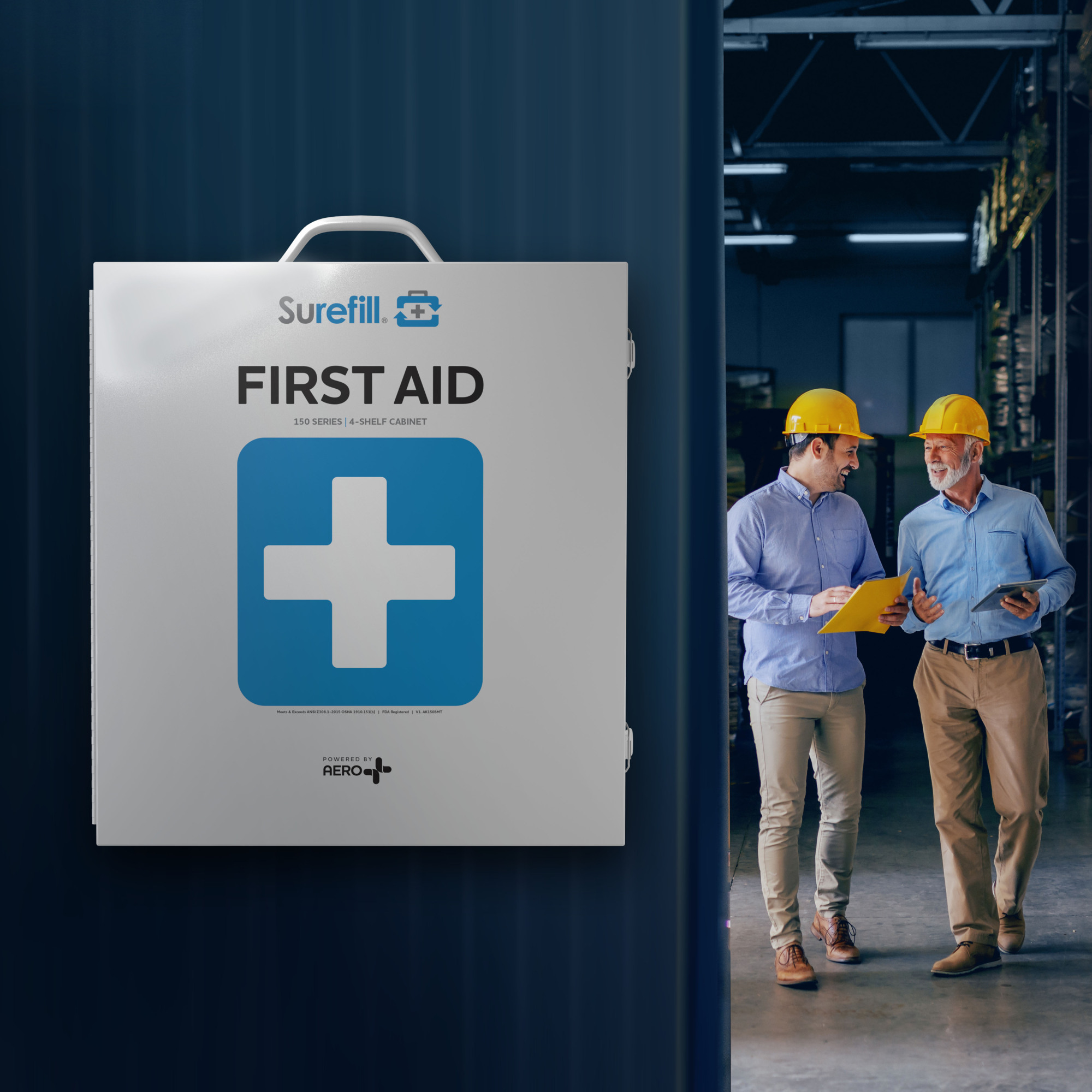 Aero Healthcare, Series 150 First Aid Cabinet, 4-Shelf Metal Cabinet ...