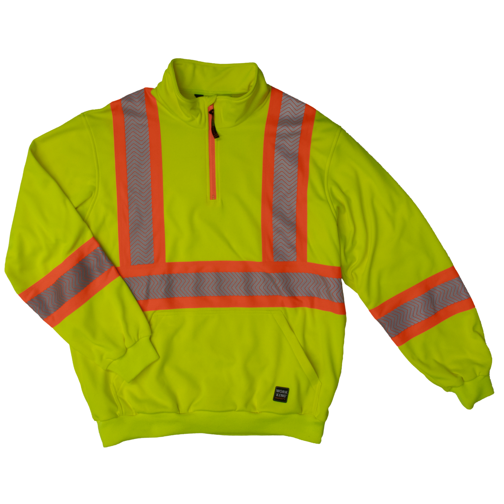 Tough Duck, 1/4 Zip Safety Pullover, Size XL, Color FLUORESCENT GREEN ...