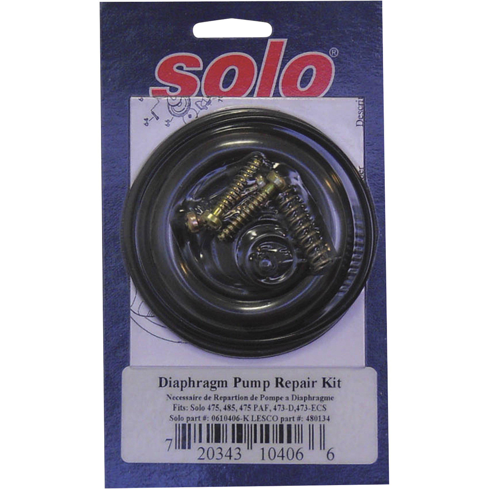 Solo Diaphragm Pump Repair Kit, For Solo 475-B, 485 and 473-D Pumps ...