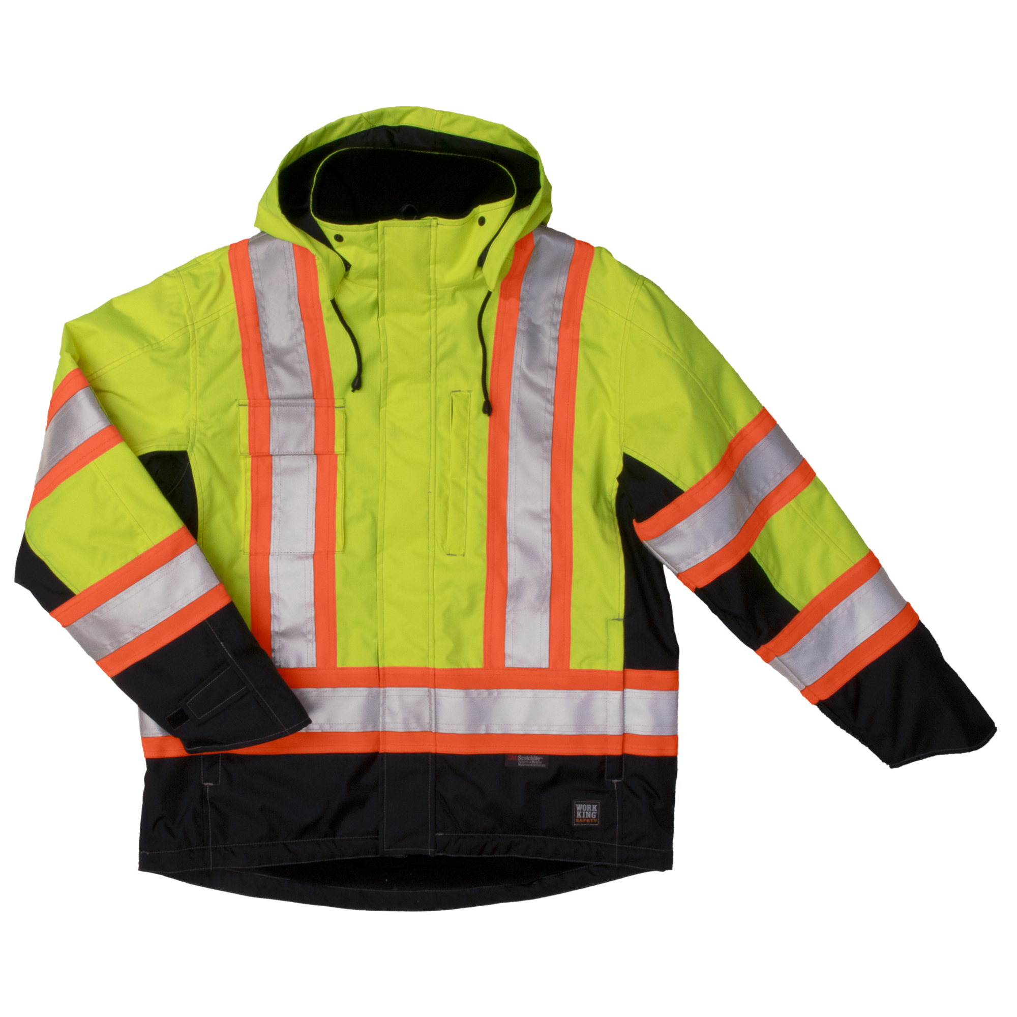 Tough Duck, Fleece Lined Safety Jacket, Size M, Color FLUORESCENT GREEN ...