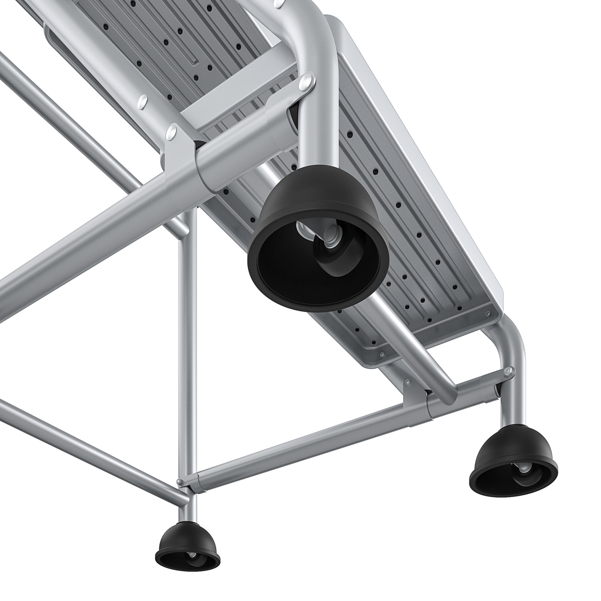 Cosco 3-Step Commercial Rolling Steel Step Ladder, 300lb. Capacity ...