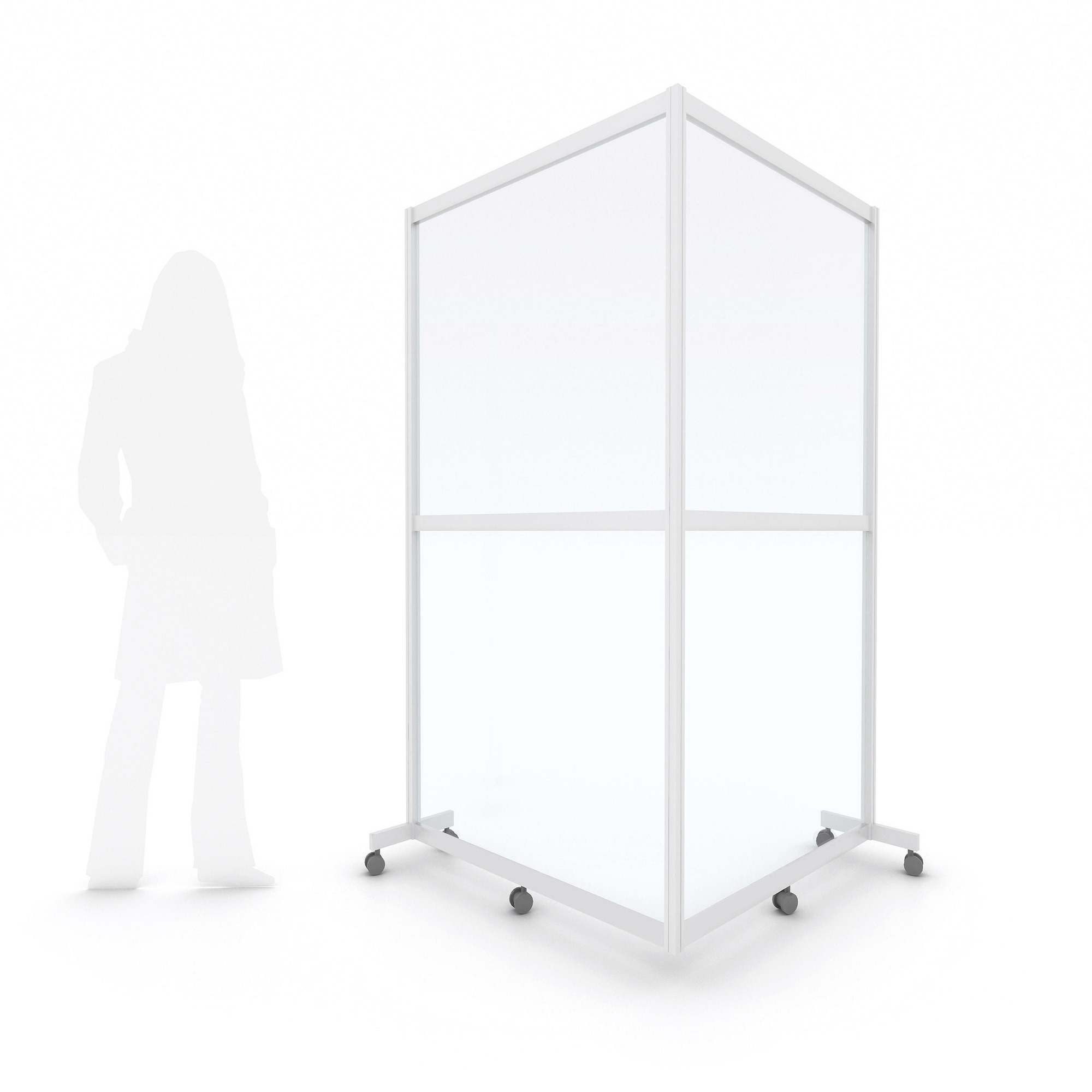 Quantum-Safety Corner Mobile Safety Partition - 2 White Panels ...