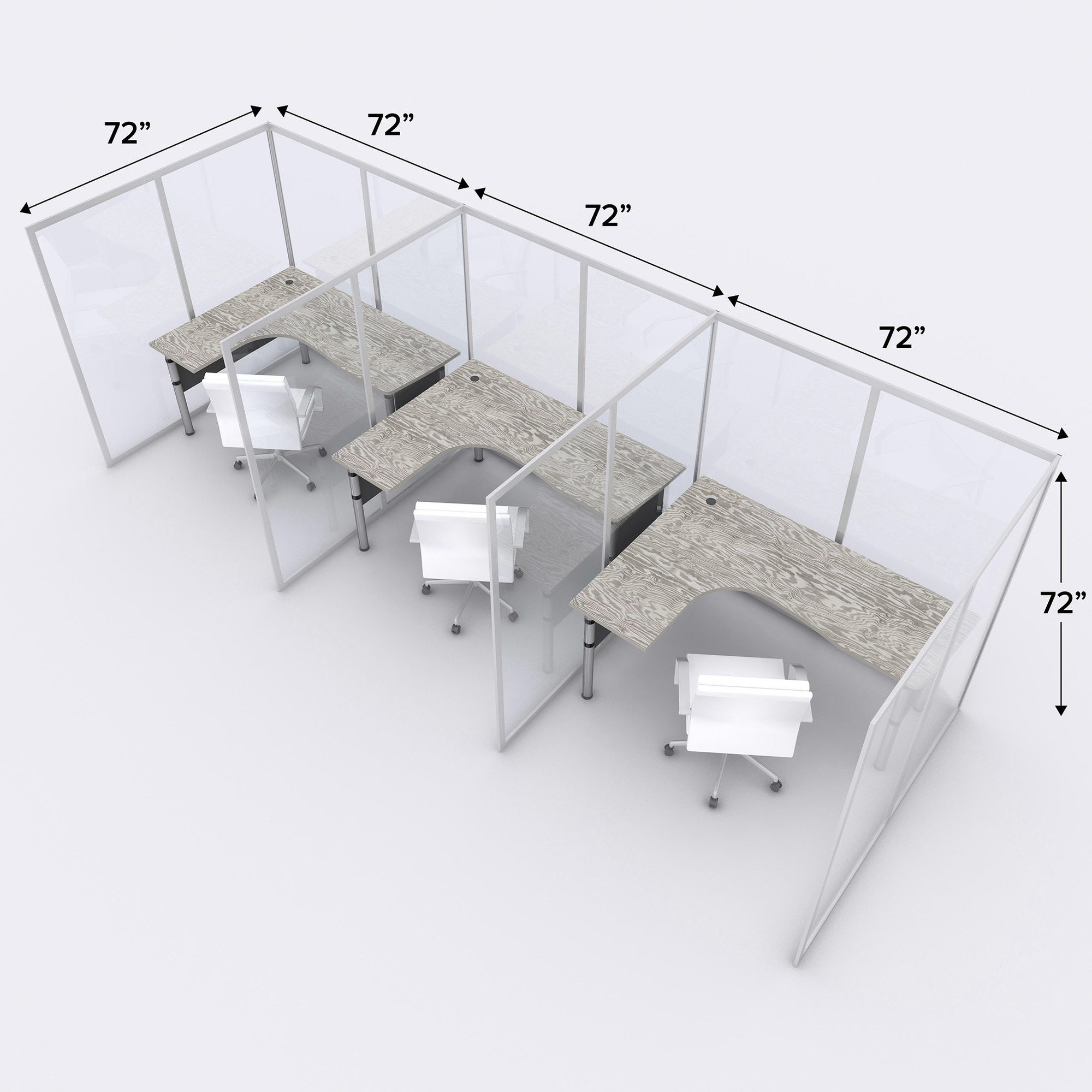 Quantum-Safety, Framed Office Cubicle with Clear Inserts, Material ...