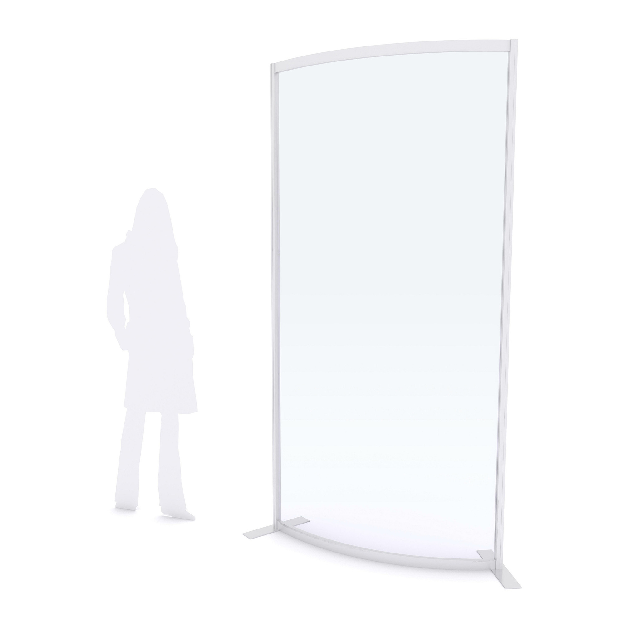 Quantum-Safety Curved Mobile Safety Partition Clear Acrylic, Material ...