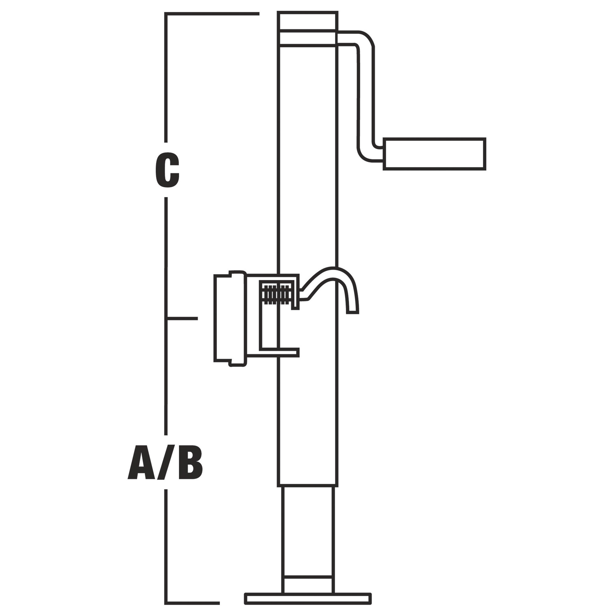 Ultra-Tow XTP Fast-Action Square Tube Trailer Jack, 2000 Lbs., Sidewind ...