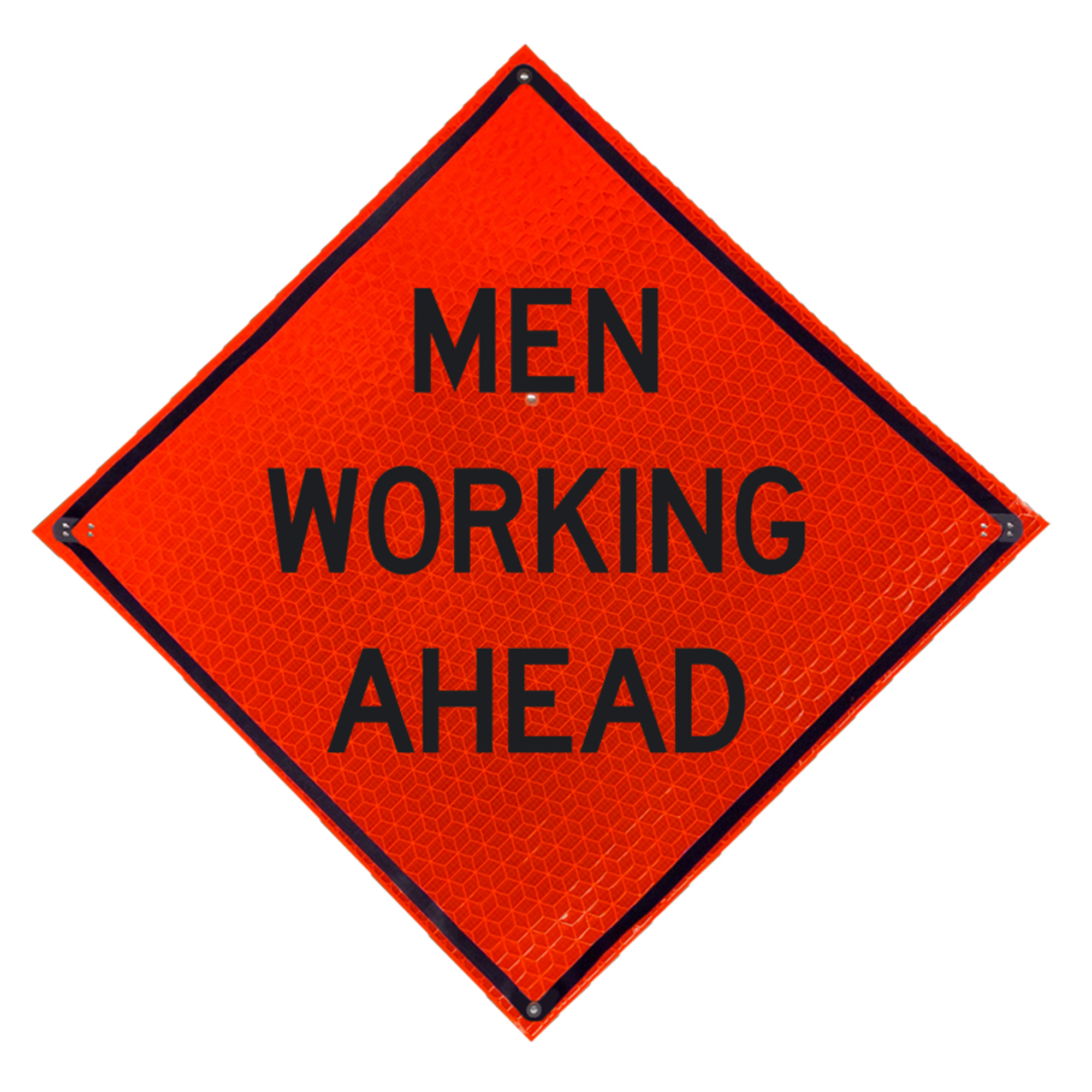 Eastern Metal, Marathon Roll-up Sign, Sign Message Men Working Ahead ...