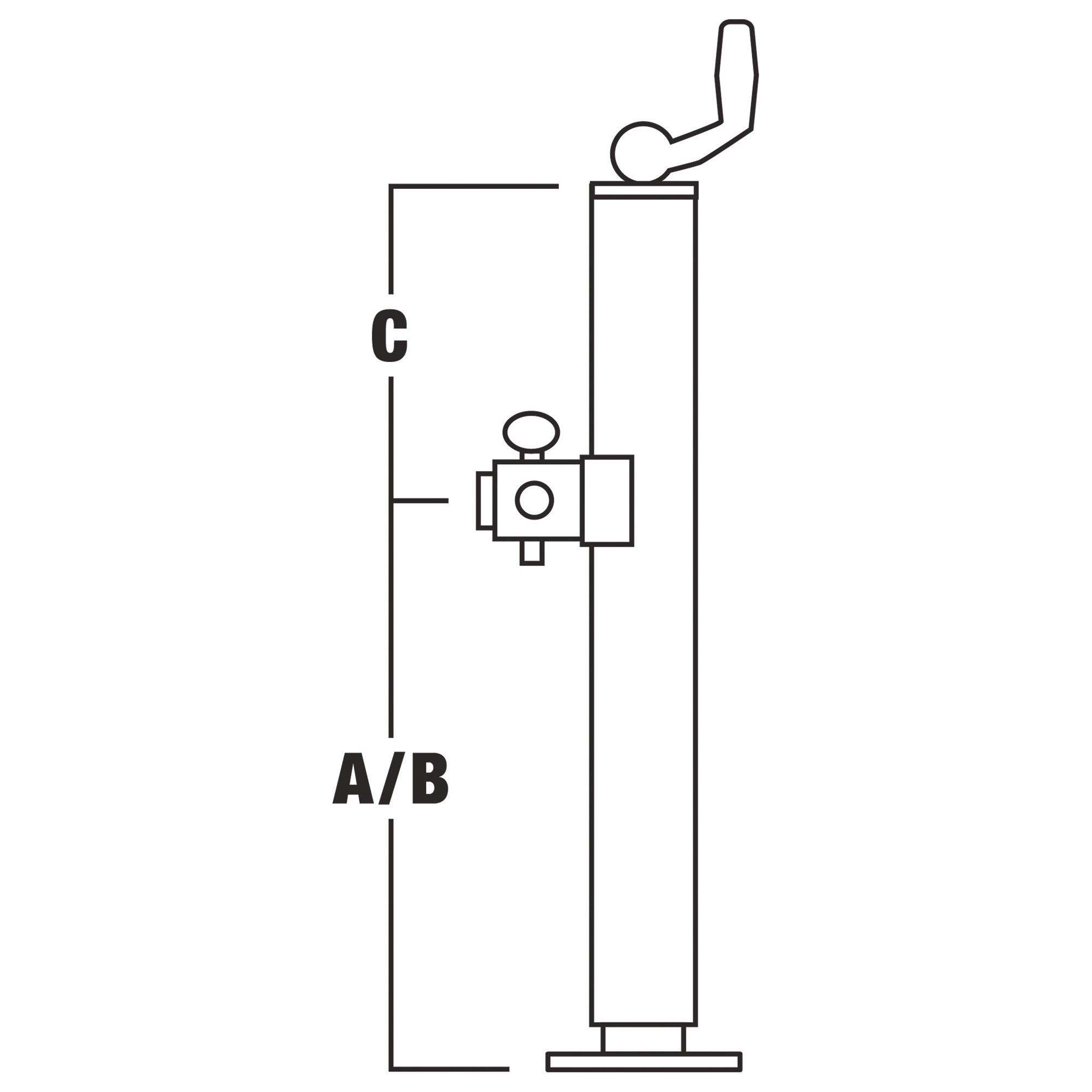 Ultra-Tow XTP Fast-Action Square Tube Trailer Jack, 2000 Lbs., Topwind ...