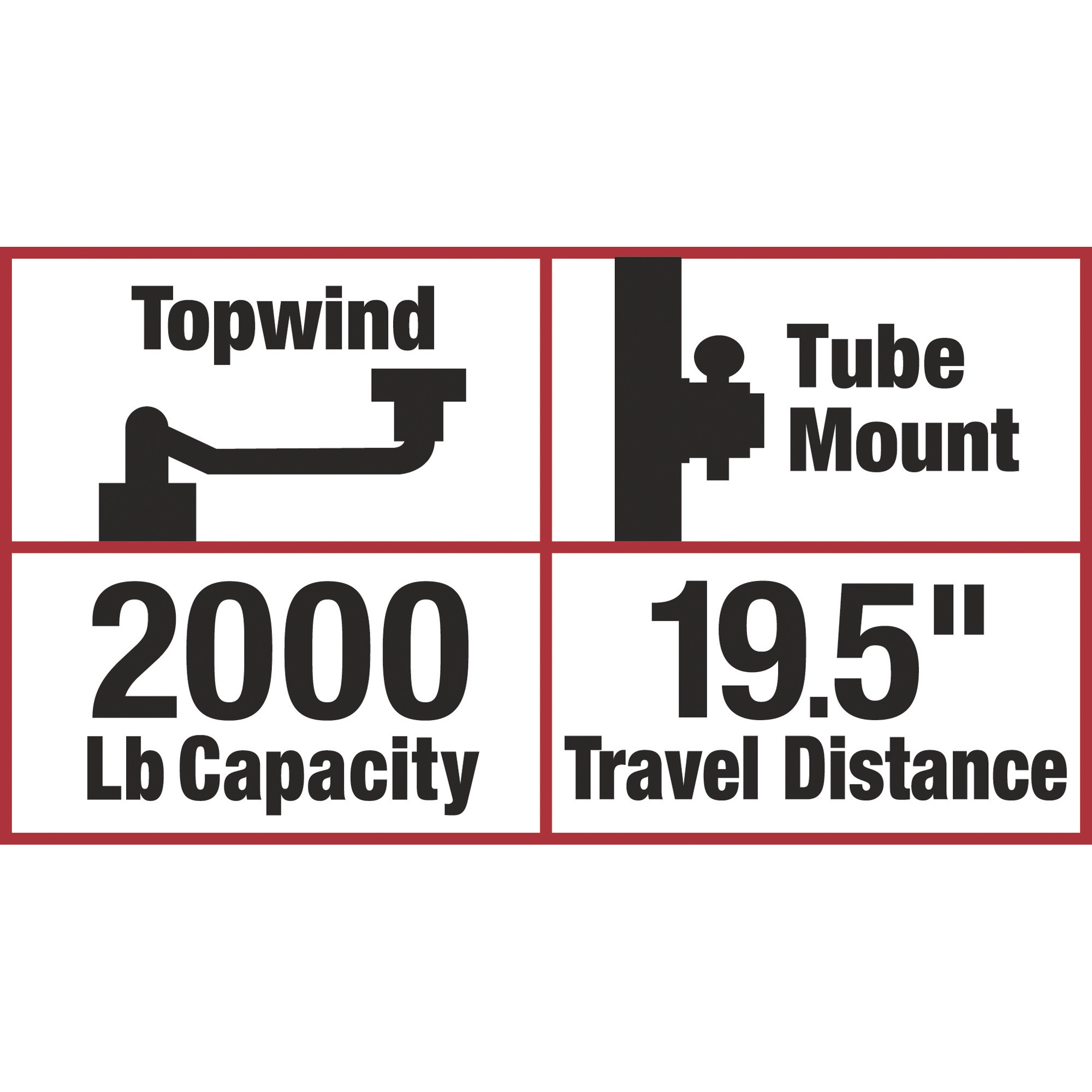 Ultra-Tow XTP Fast-Action Square Tube Trailer Jack, 2000 Lbs., Topwind ...