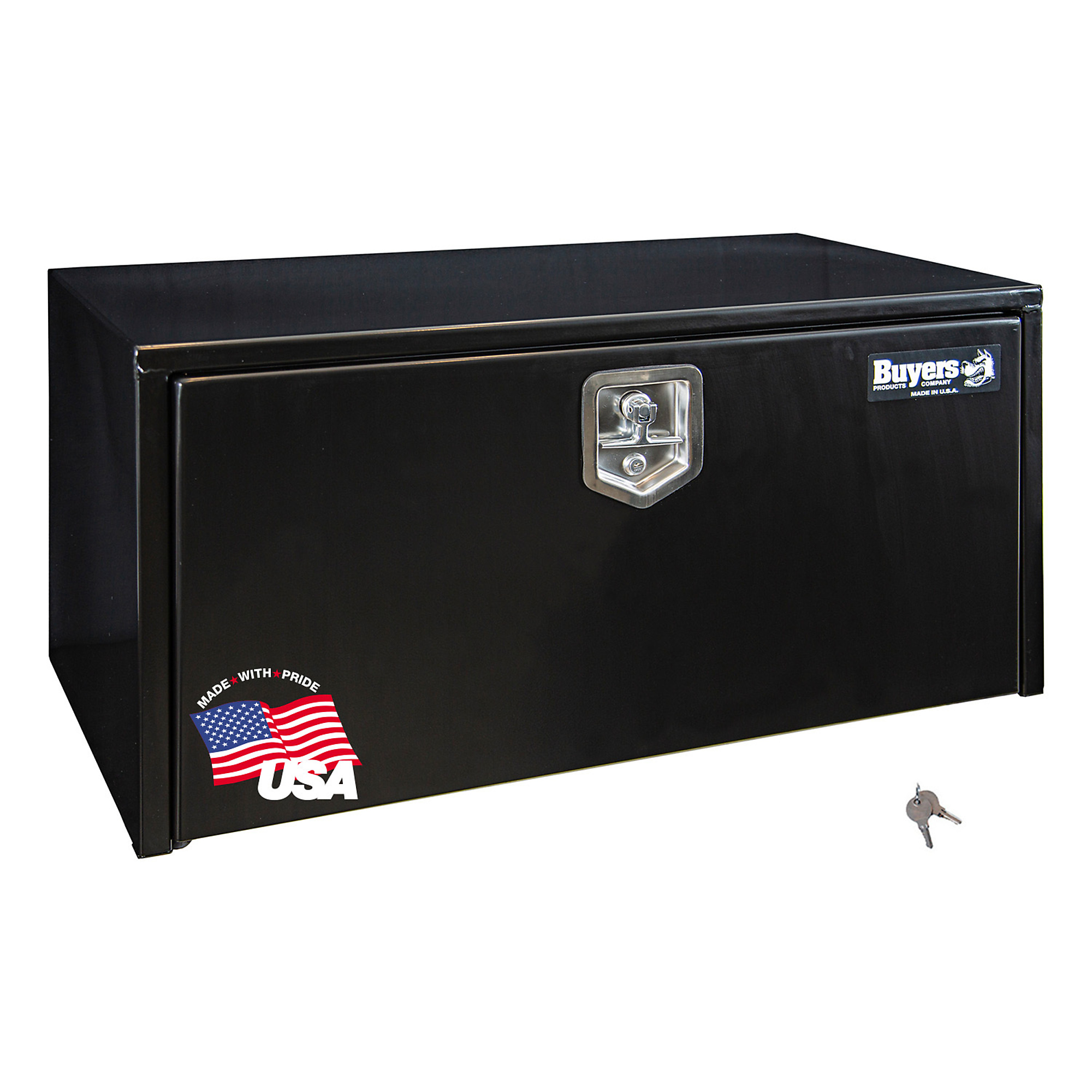 Buyers Products 36x13x15in. Underbody Truck Bed Tool Job Storage Box Width 36 in Material Carbon Steel Color Finish Glossy Black Model 1703326 Northern Tool