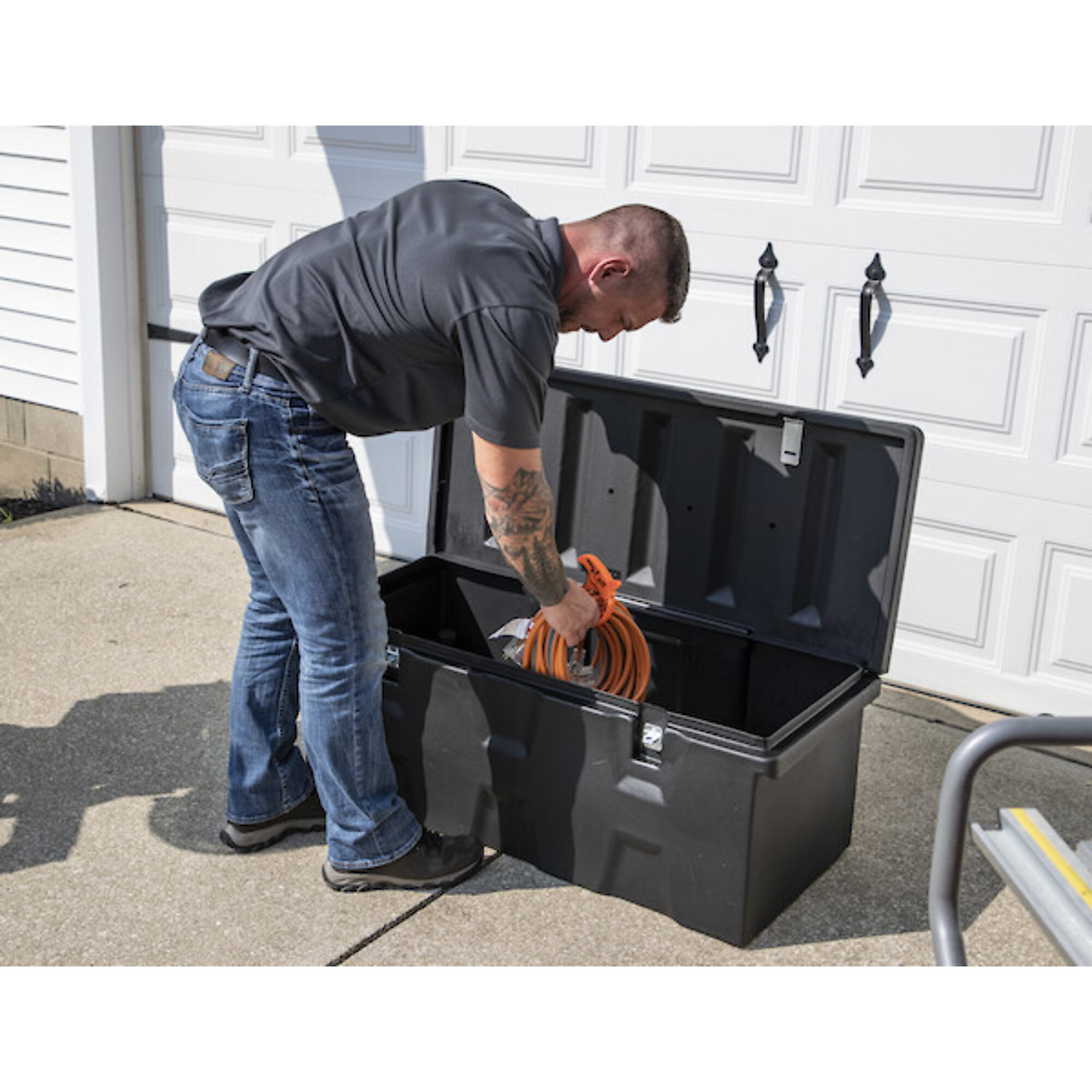 Buyers Products, 26x23/21x51/47.25in. Black Poly Multipurpose Chest ...