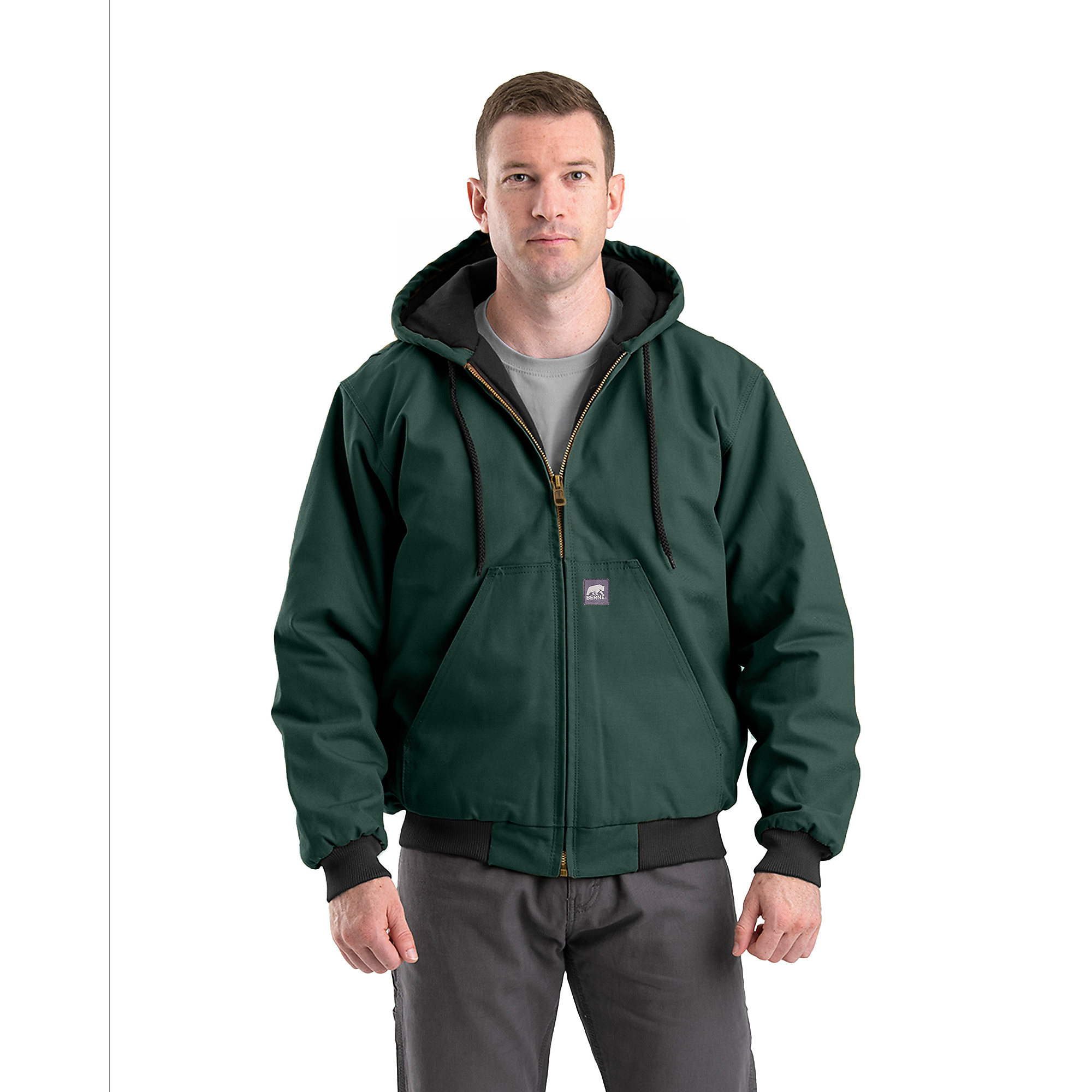 Berne Apparel, Heritage Hooded Jacket, Size 3XLT, Color Green, Model ...