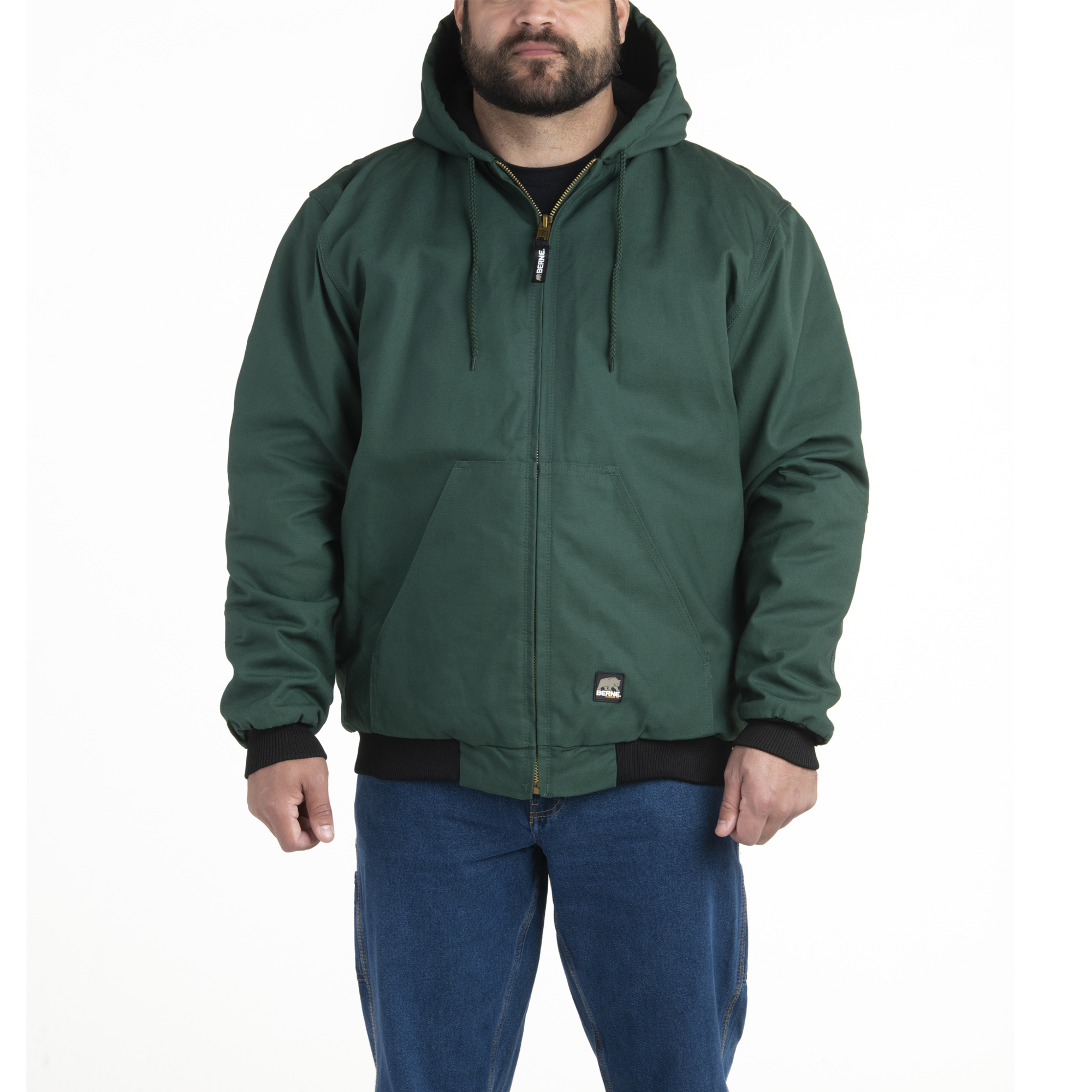 Berne Apparel, Heritage Hooded Jacket, Size 4XLT, Color Green, Model ...