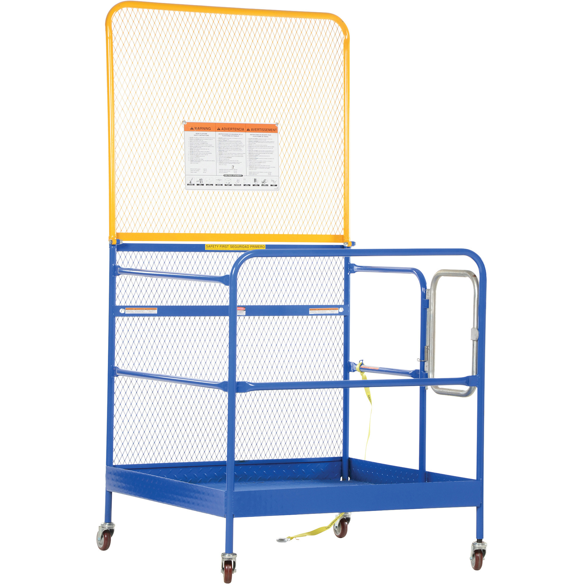 Vestil, Steel Work Platform With Poly Casters and 84 In. Expanded Back ...