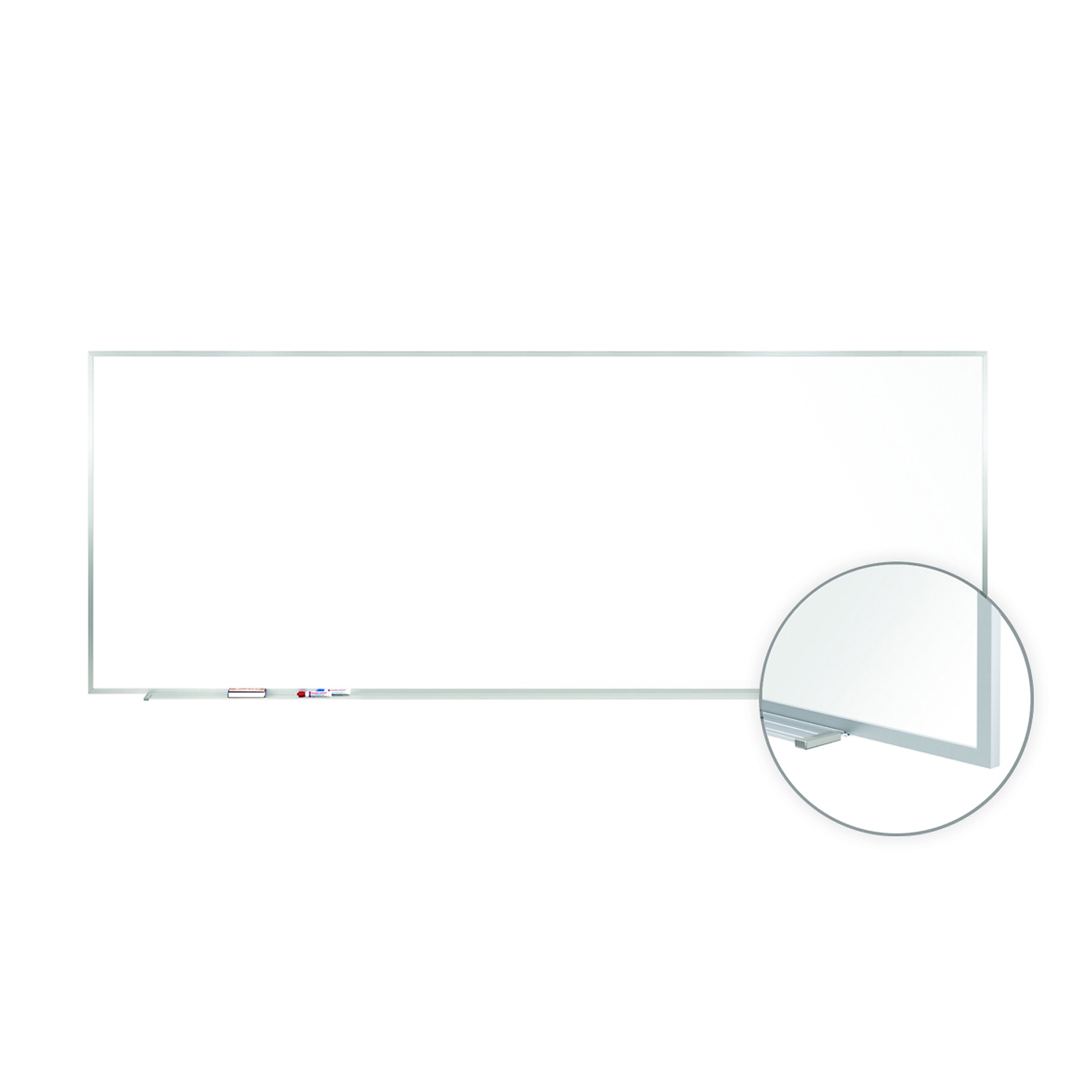 Ghent, 48.5in. x 144.5in. Aluminum Frame Porcelain Mag. Whiteboard ...